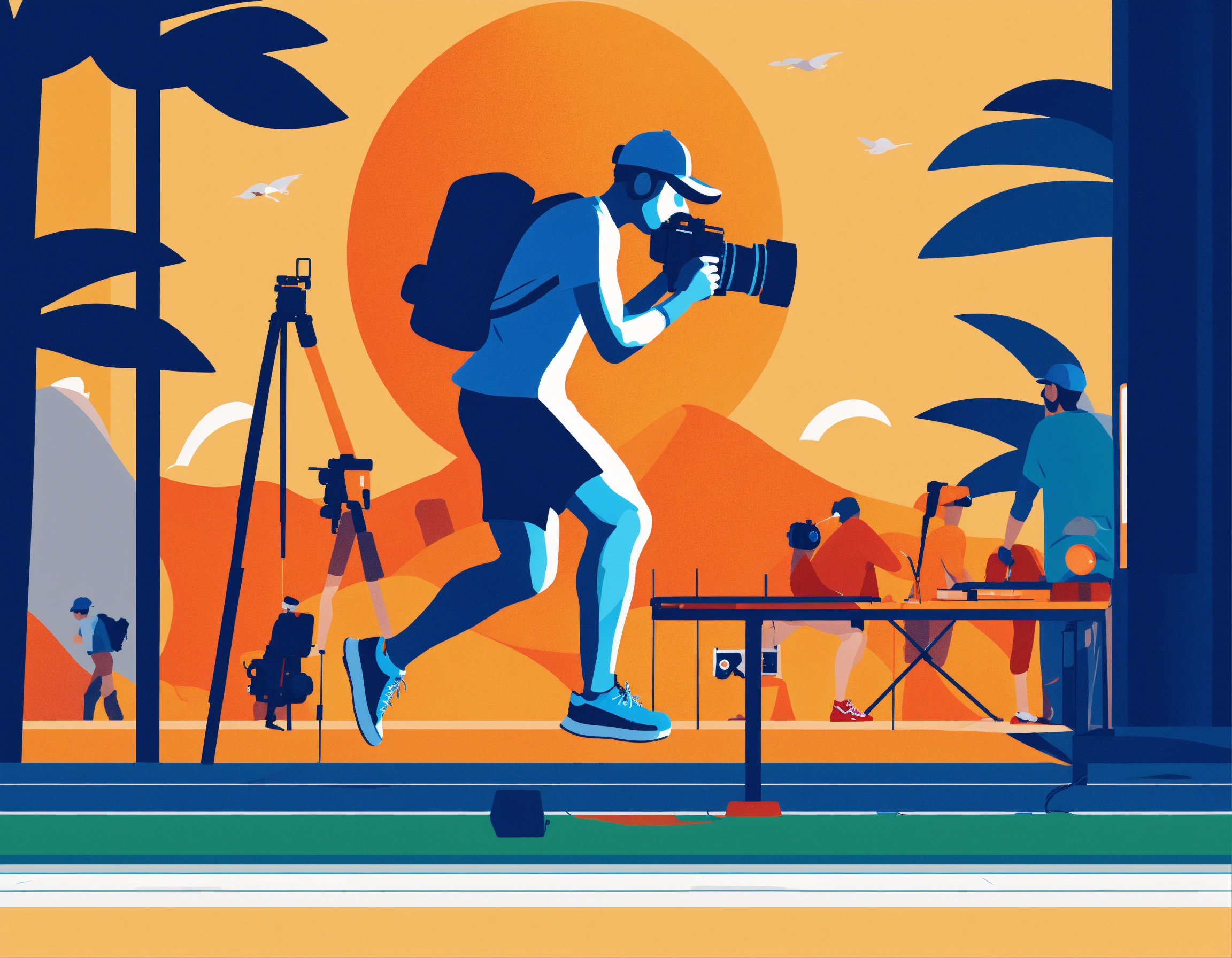 Lexica - Photographer with a camera and giant telephoto lens ...