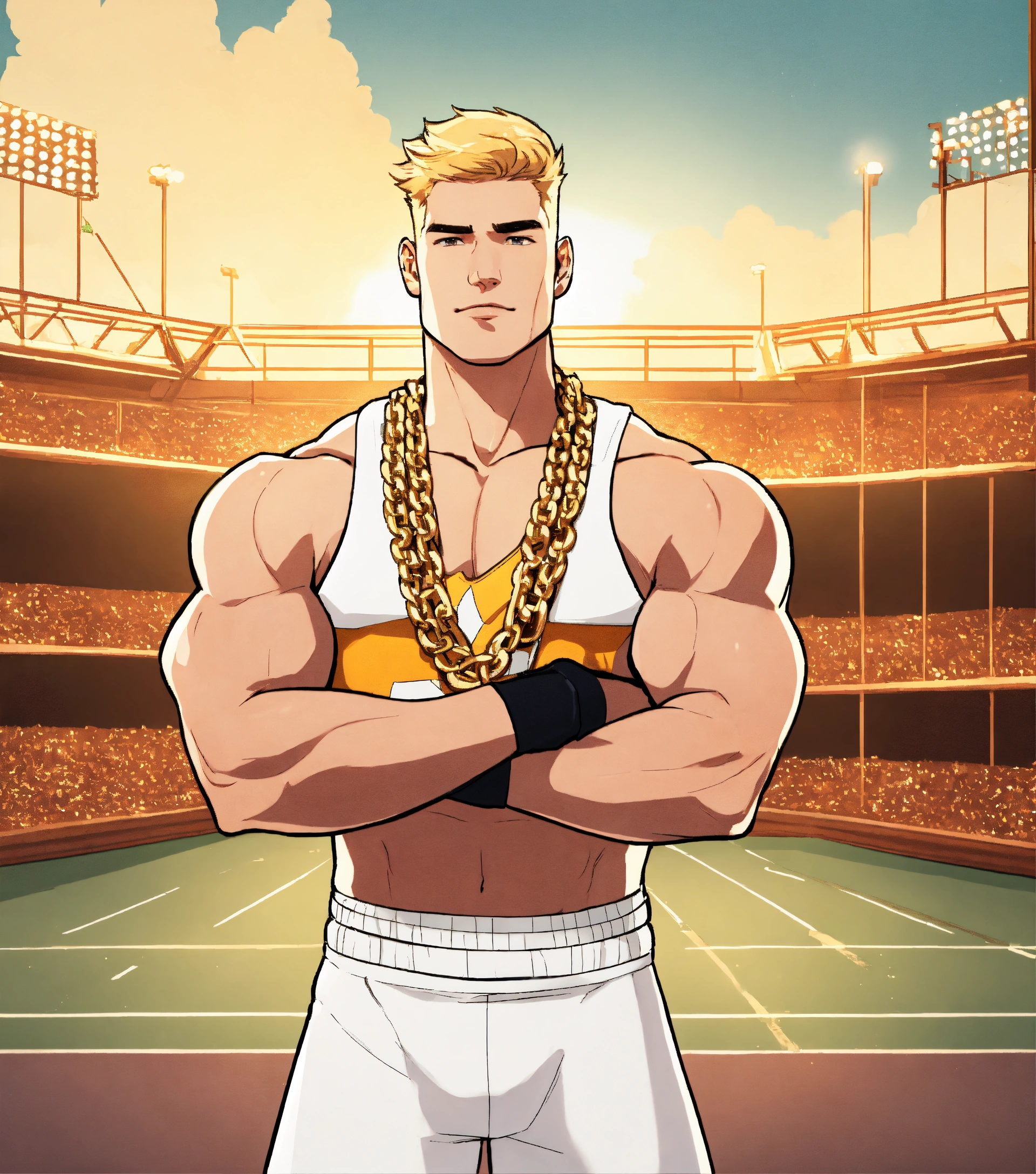 Lexica - An attractive white male athlete, wearing a gold chain ...