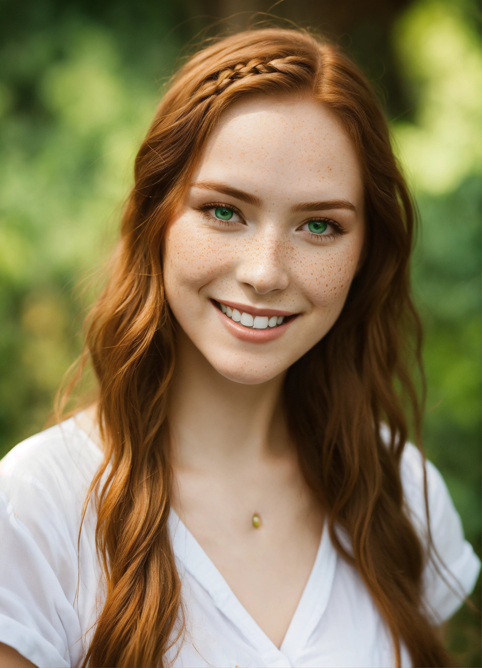 Lexica - Portrait of a very nice and cute young woman, long dark ginger ...