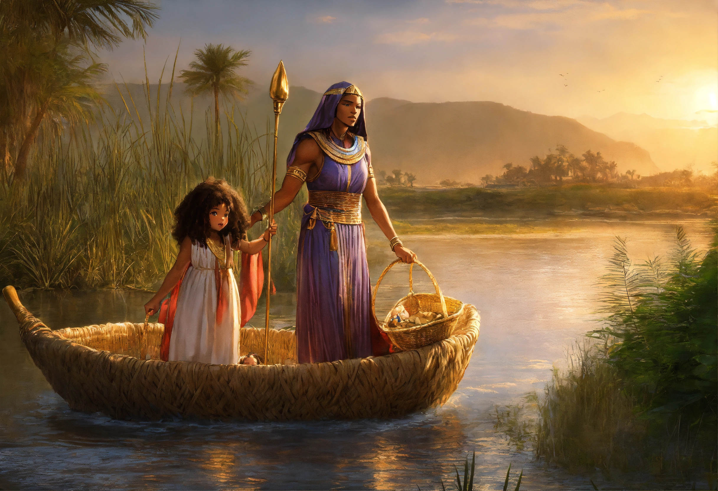 Lexica - Pharaoh's daughter takes baby Moses out of the basket that was ...
