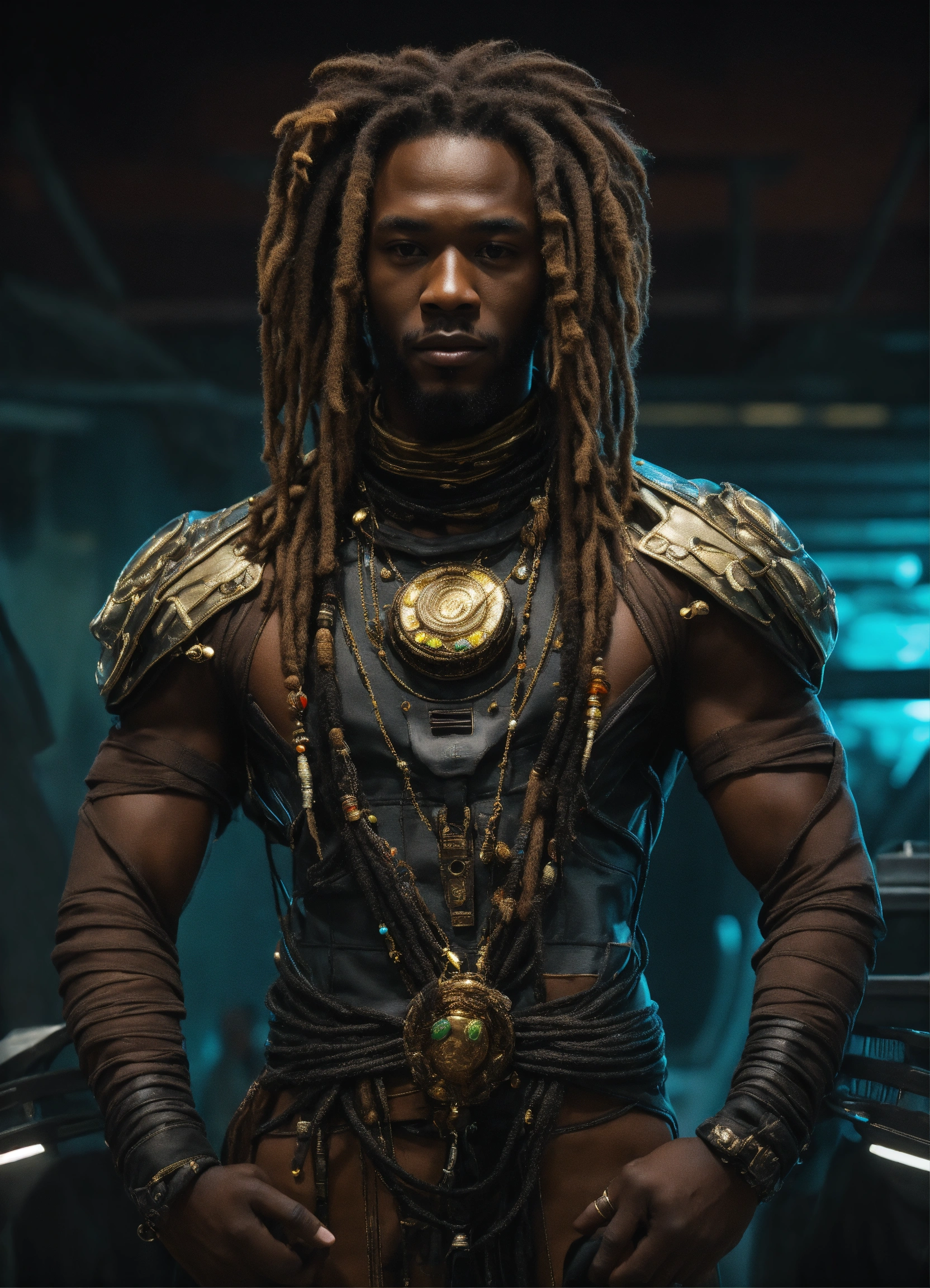 Lexica - Elegant alien black men with a dreadlock in front of you and ...