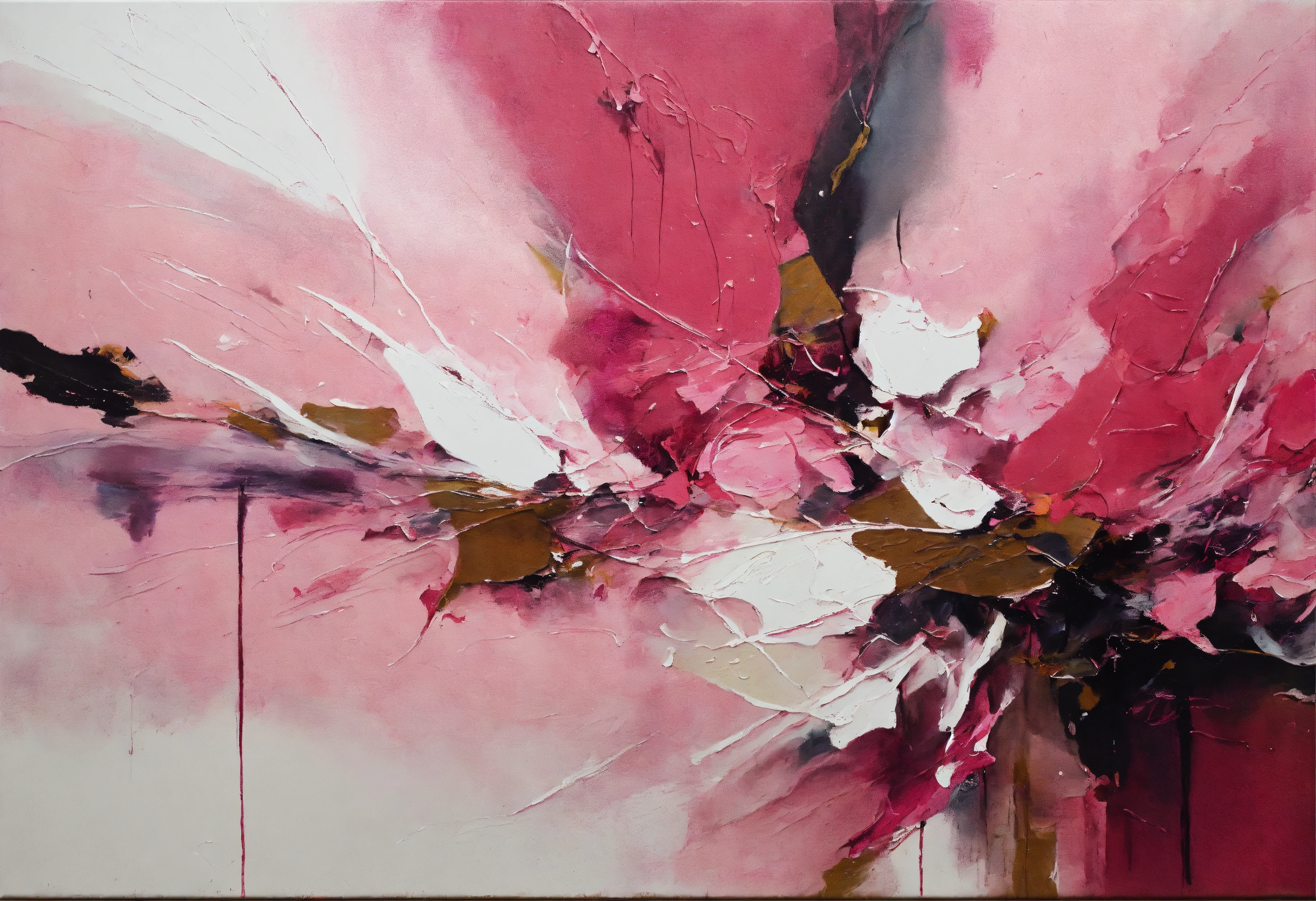 Lexica - An abstract painting with white and pink colors by Judith ...