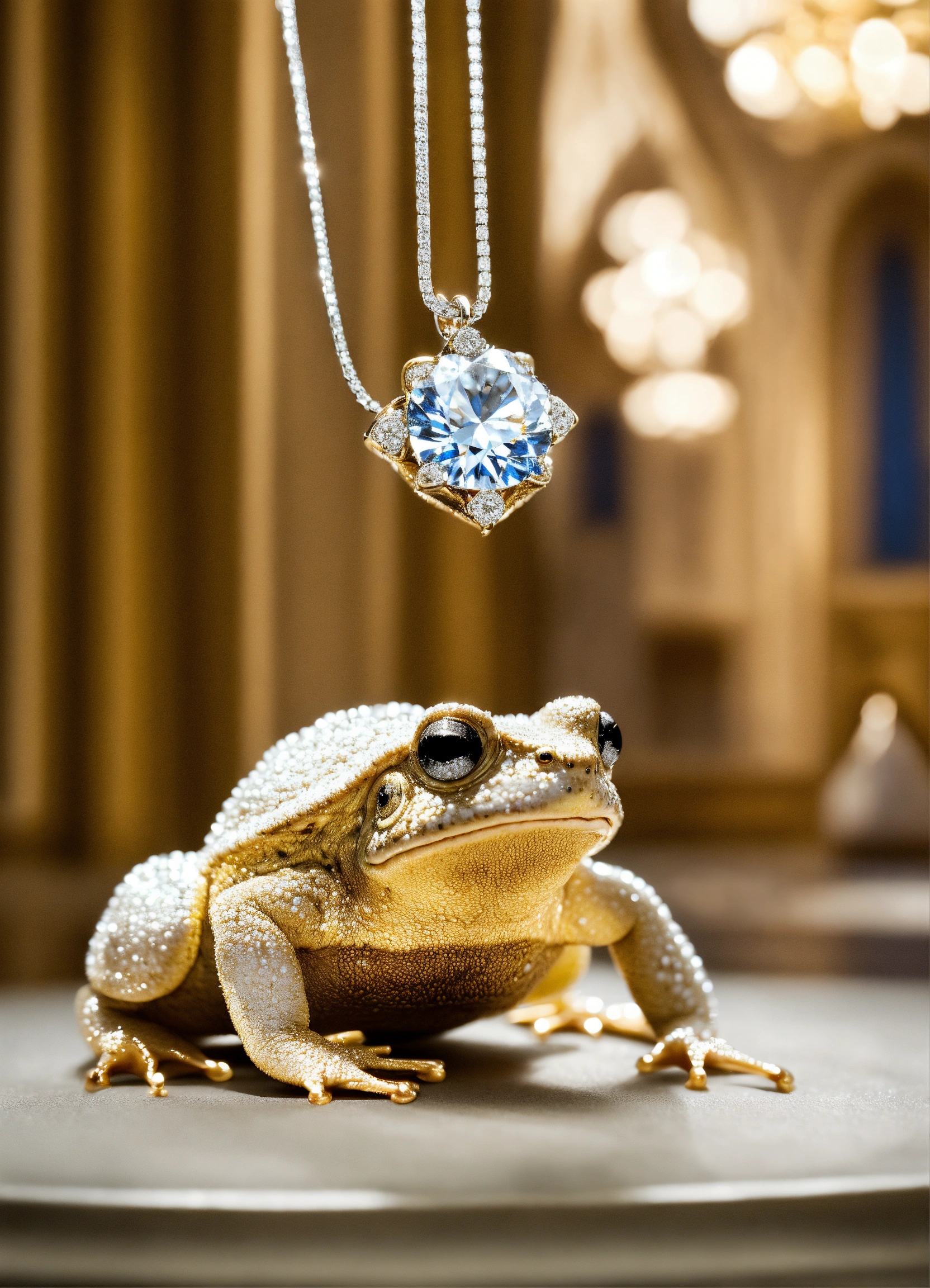 Lexica - Photorealistic Toad in white coat diamond necklace and diamond ...