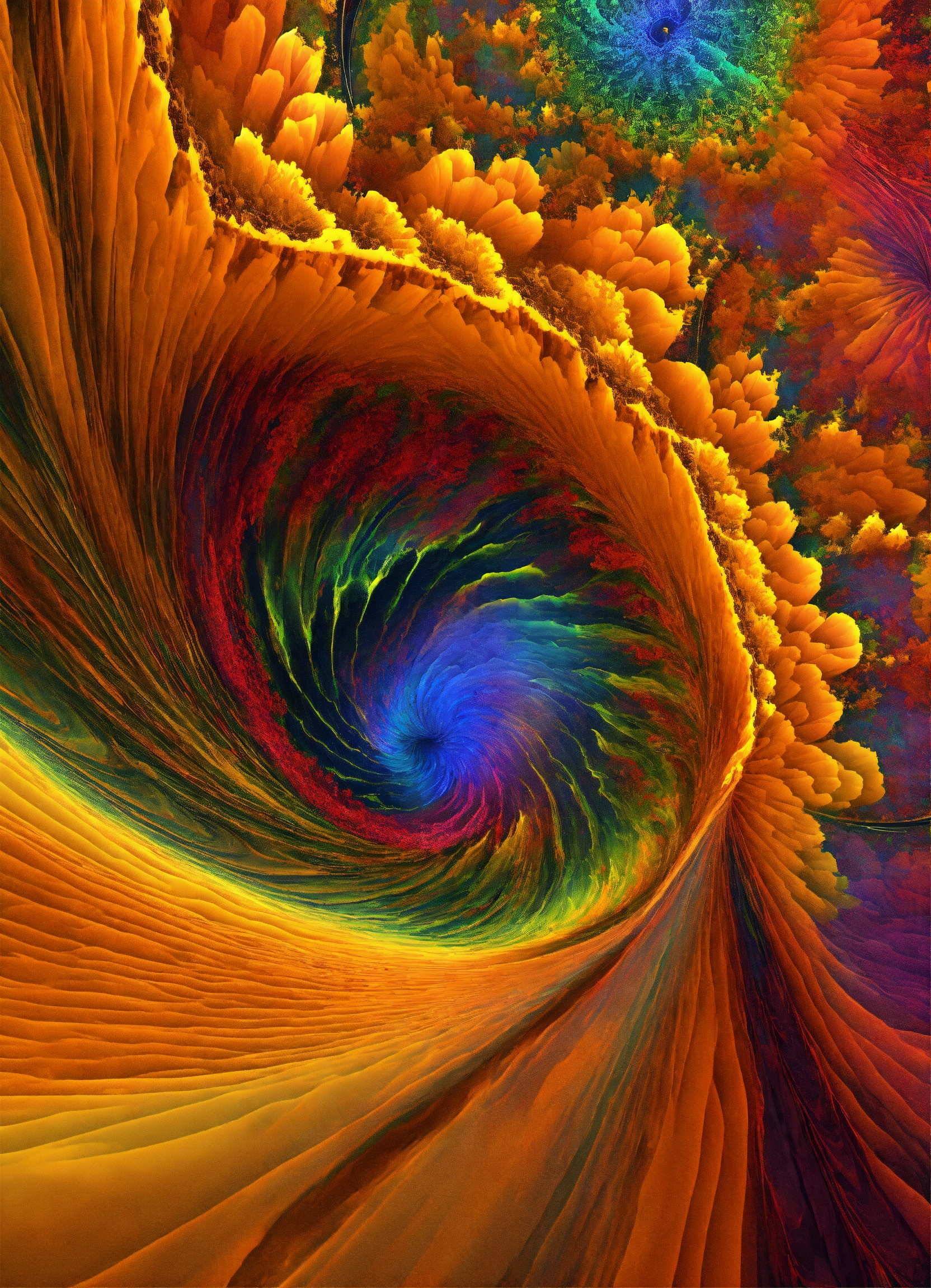 Lexica - Hallucinatory Mandelbrot fractal image super complex wave 3D