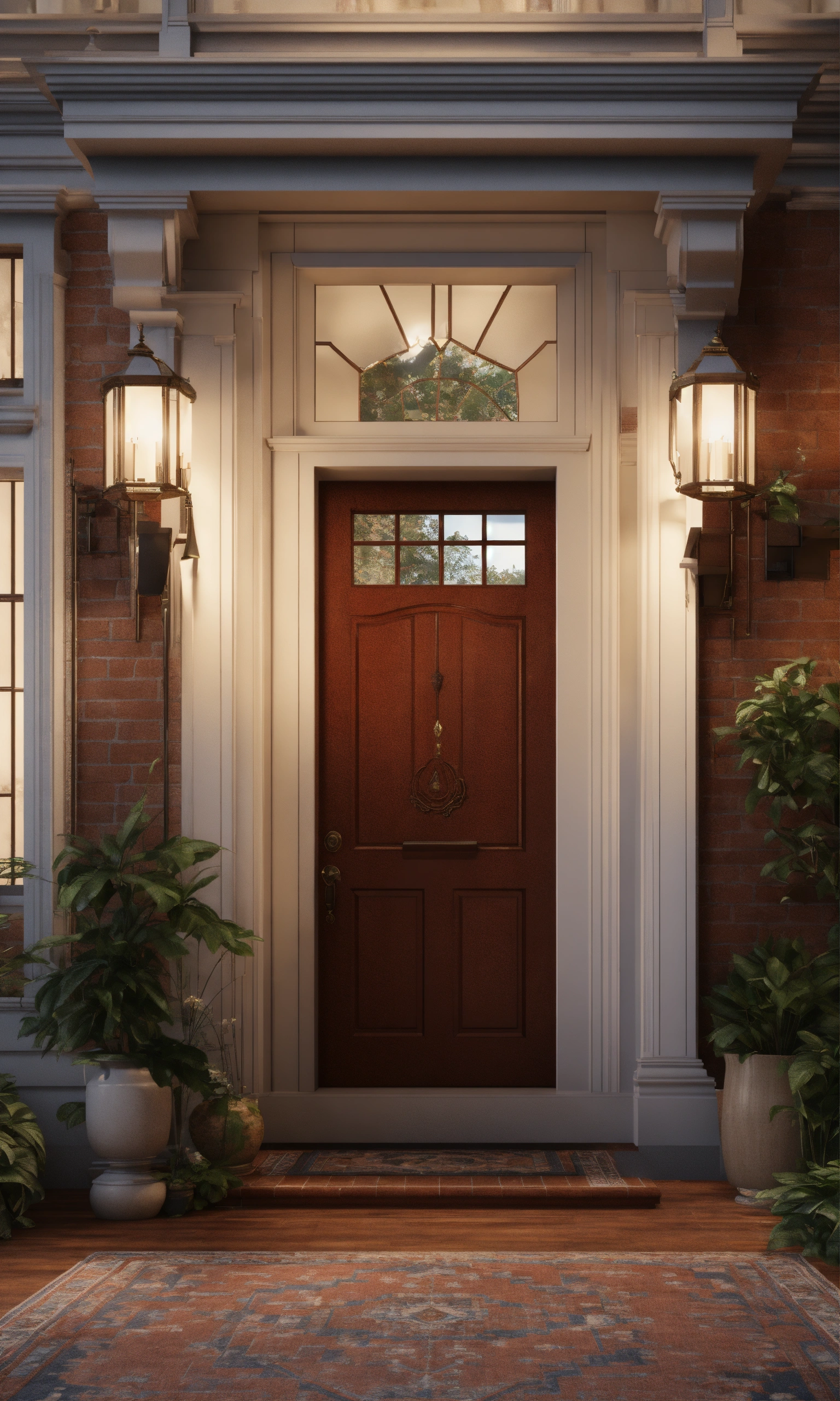 Lexica - Center entry colonial revival, unreal engine render, 8k
