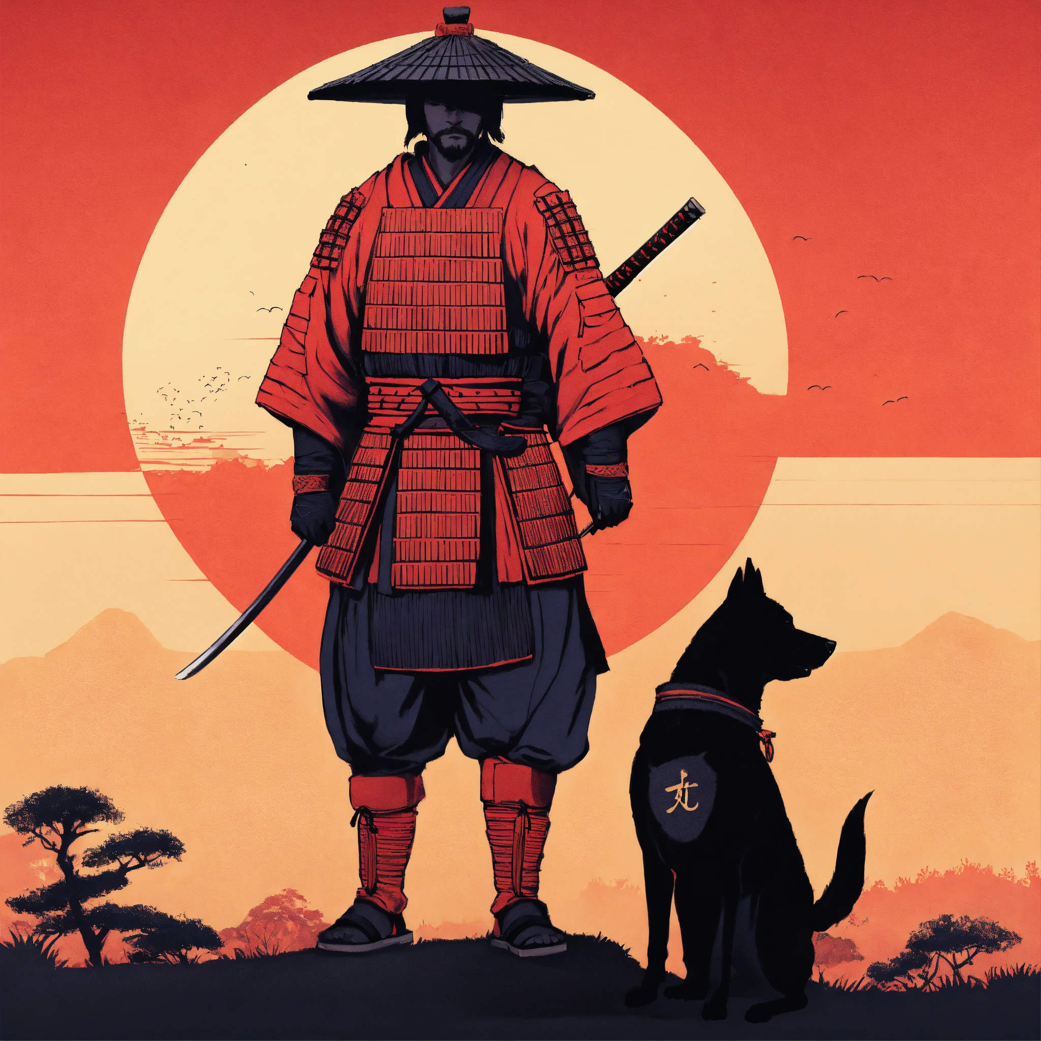 Lexica - Samurai with dog