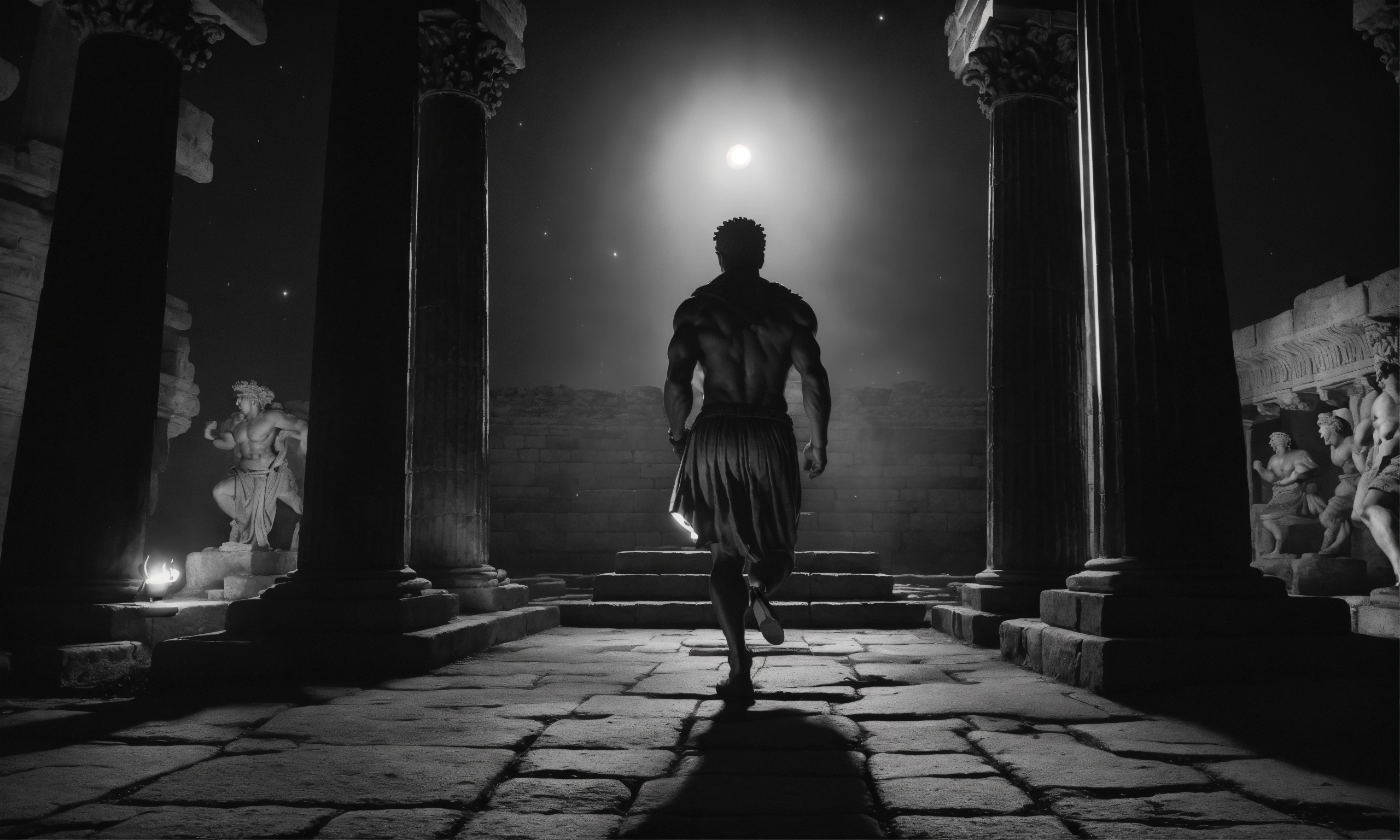 Lexica - "Please generate a Greek statue-like image of a strong man ...