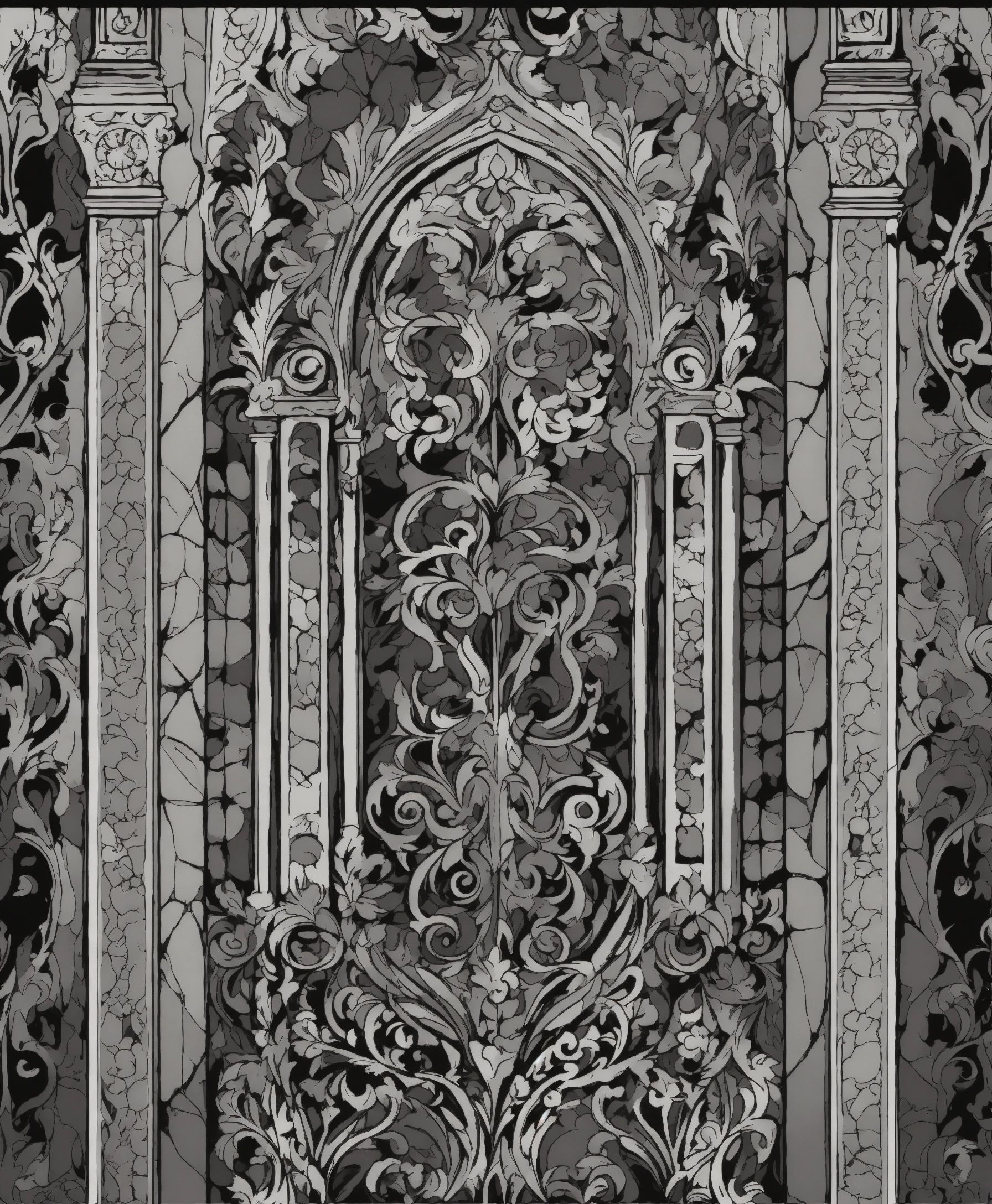 Lexica - Gothic magic fantasy patterns, simple stile, texture painting ...