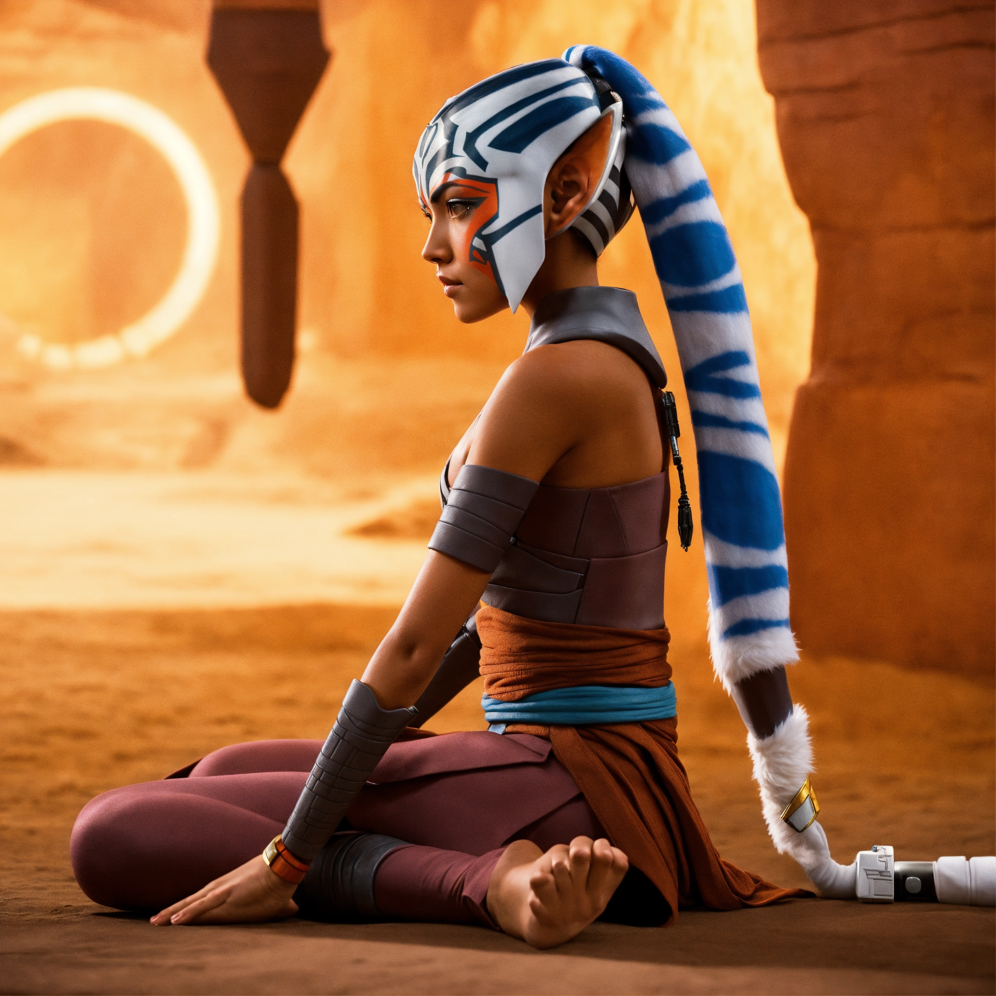 Lexica - Ahsoka tano from lateral, meditation pose, from clone wars