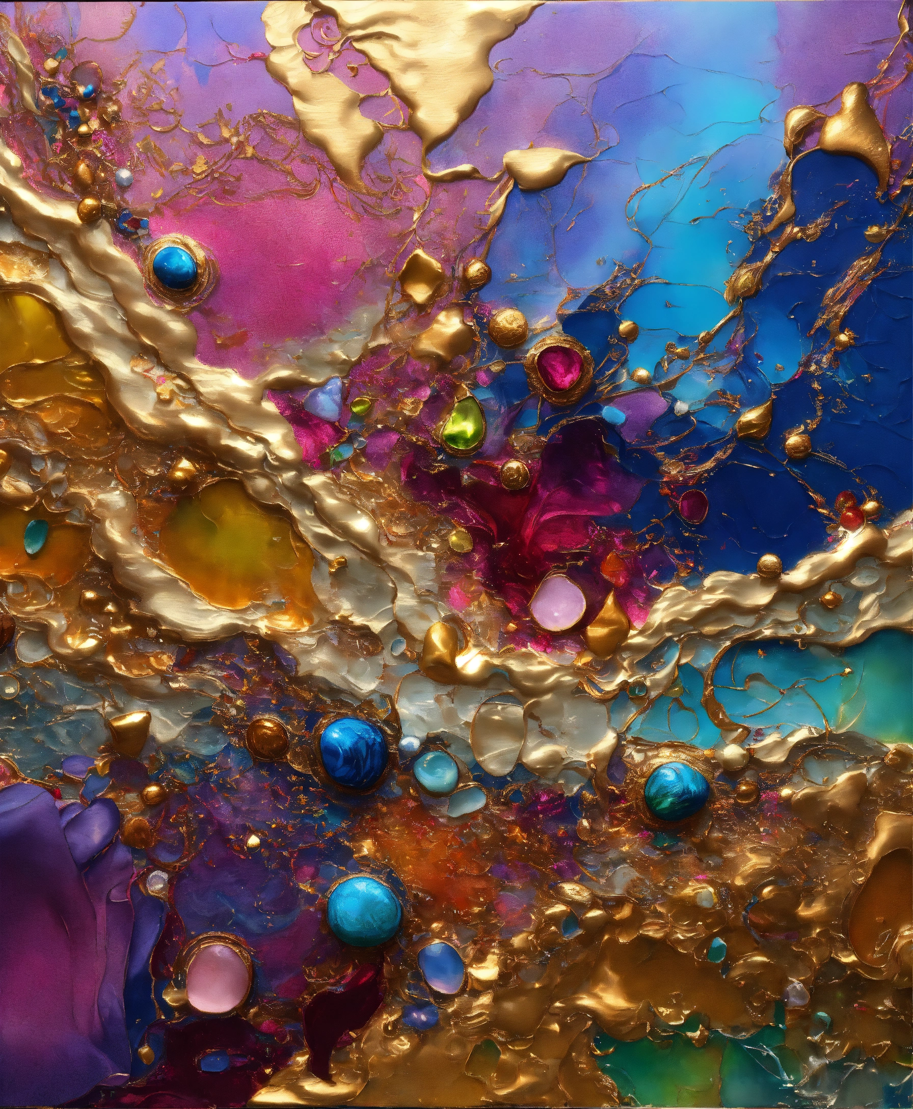 Lexica - Colorful abstract painting oil and water complex complicated ...