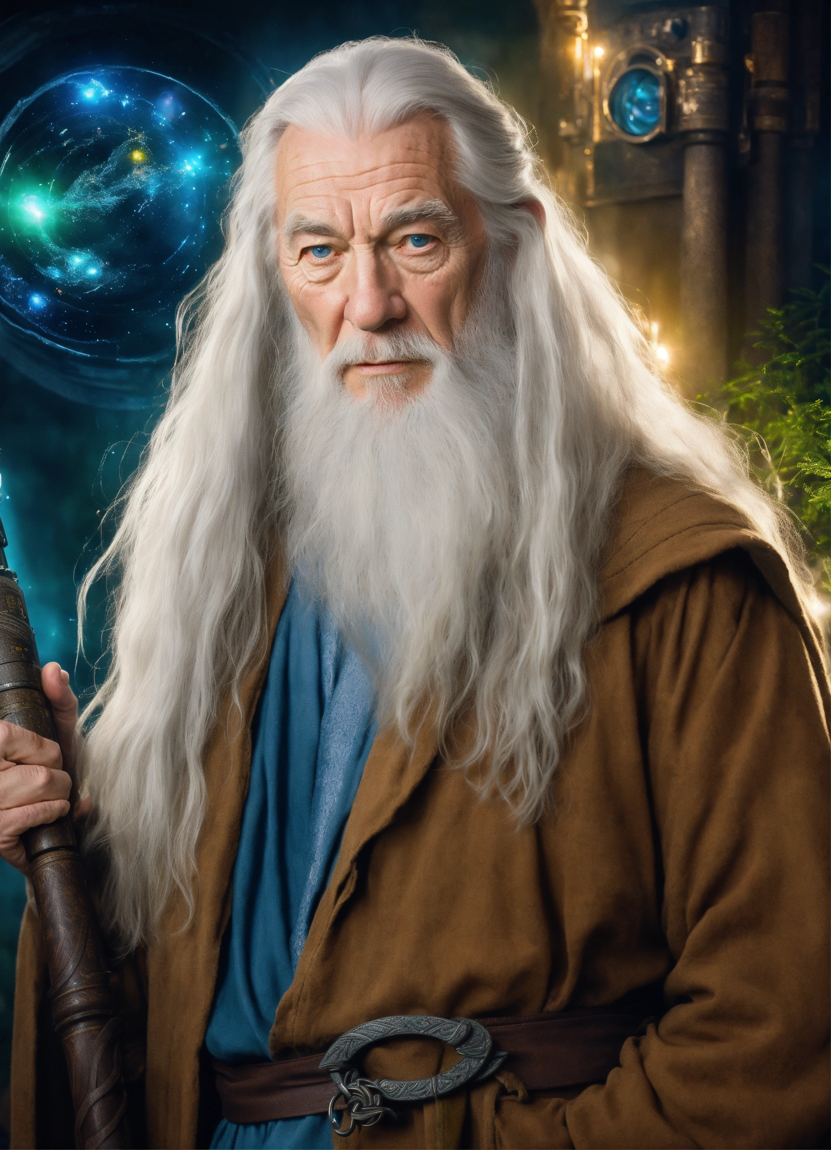 Lexica An Old White Man From The Shire With White Hair And Bright