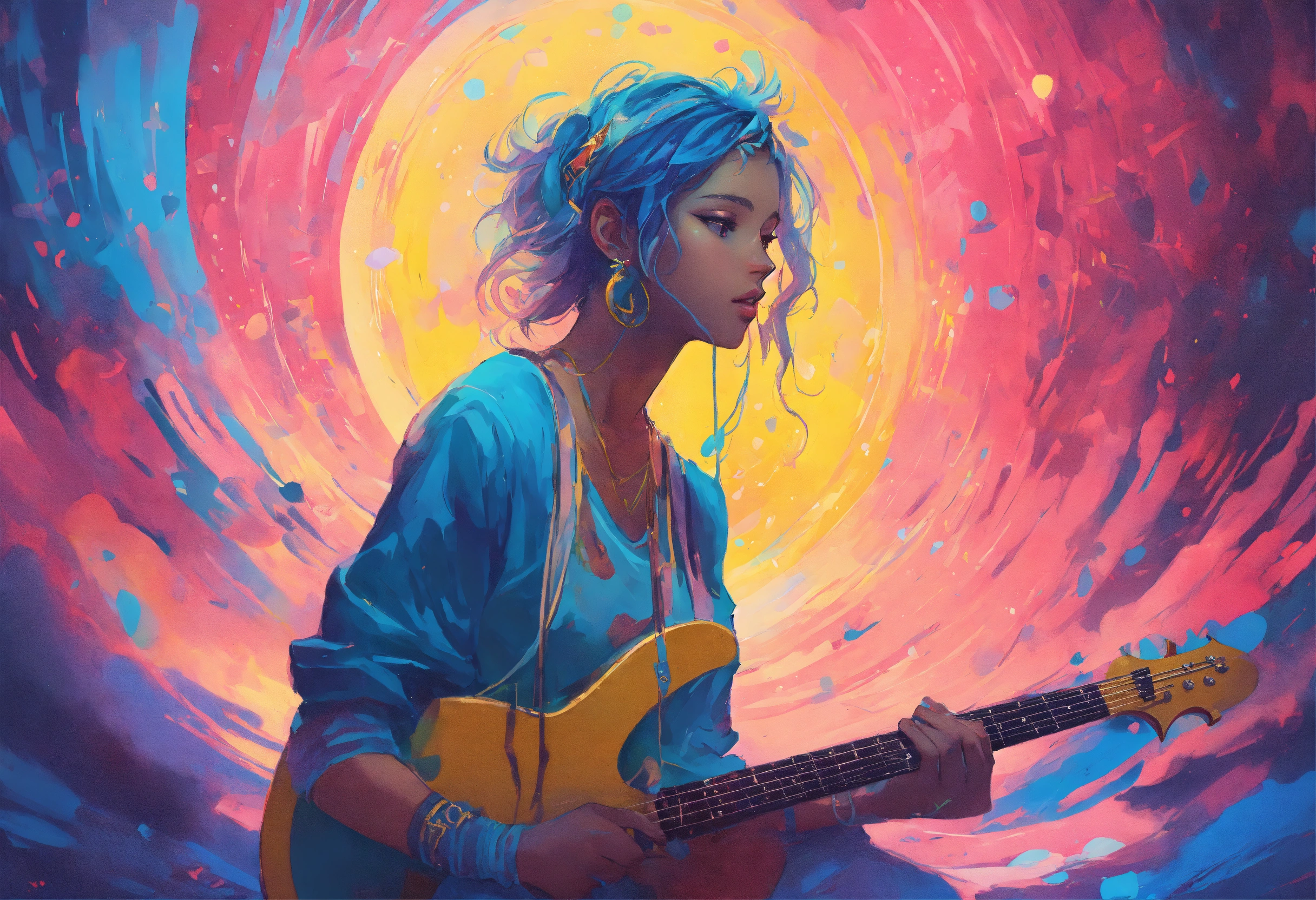 Lexica - An illustration of a musician in the style of acidic and ...