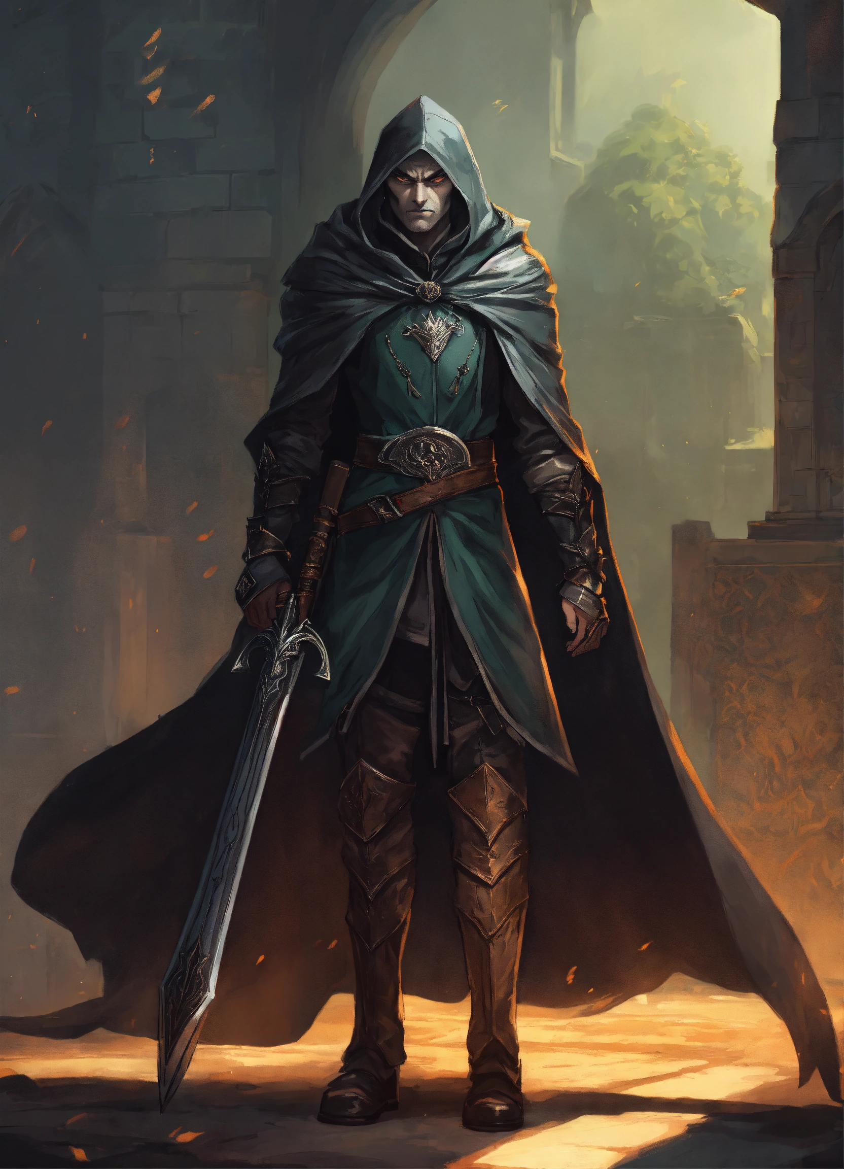 Lexica - A menacing, Shadow Elf with Gray Skin, narrow elfish ears ...