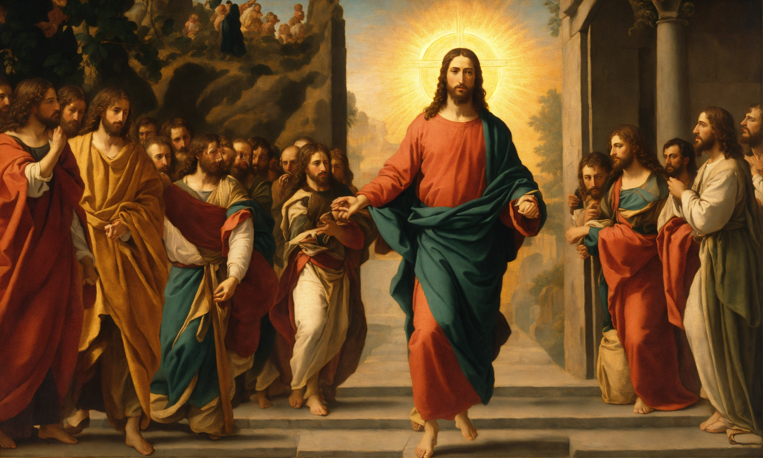 Lexica - Renaissance oil painting of jesus christ descending