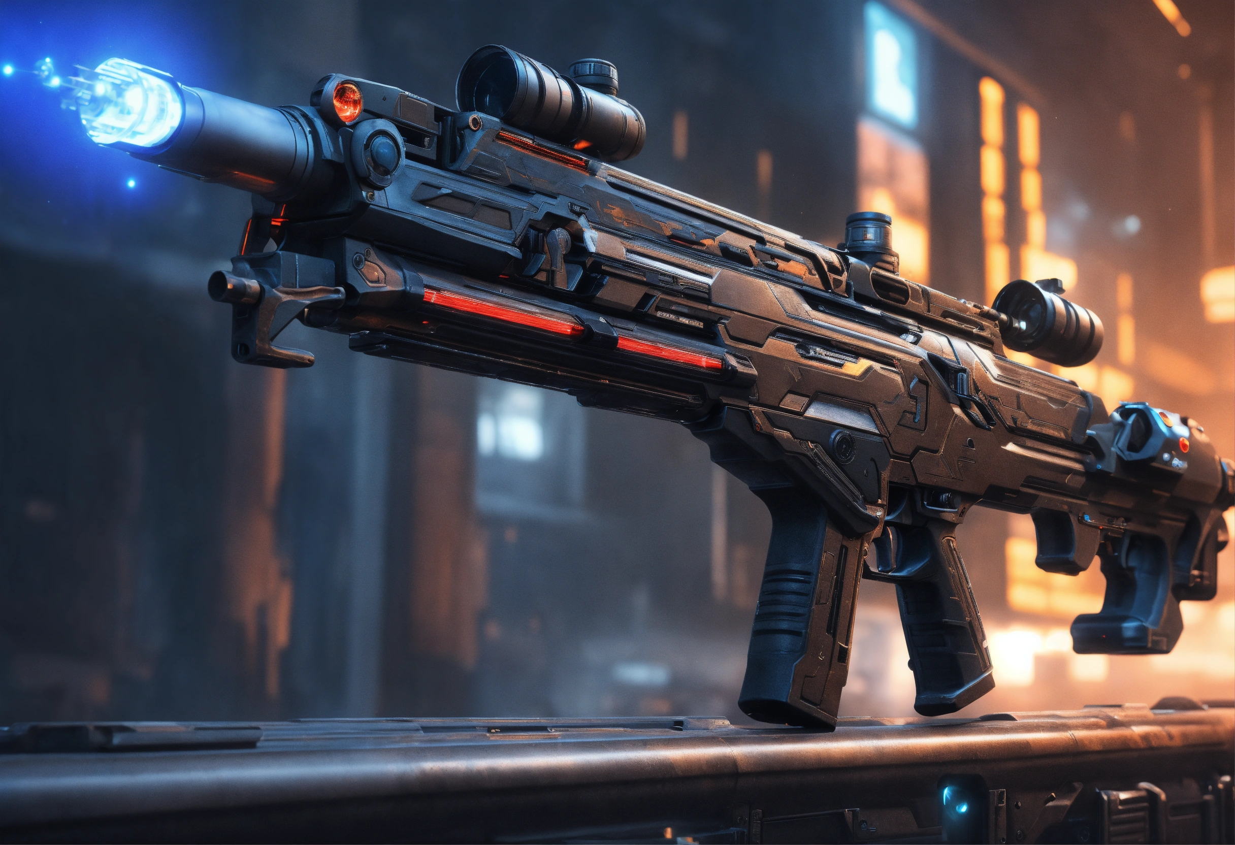 Lexica - Side view of the full image of a black sci fi energy rifle, HD ...