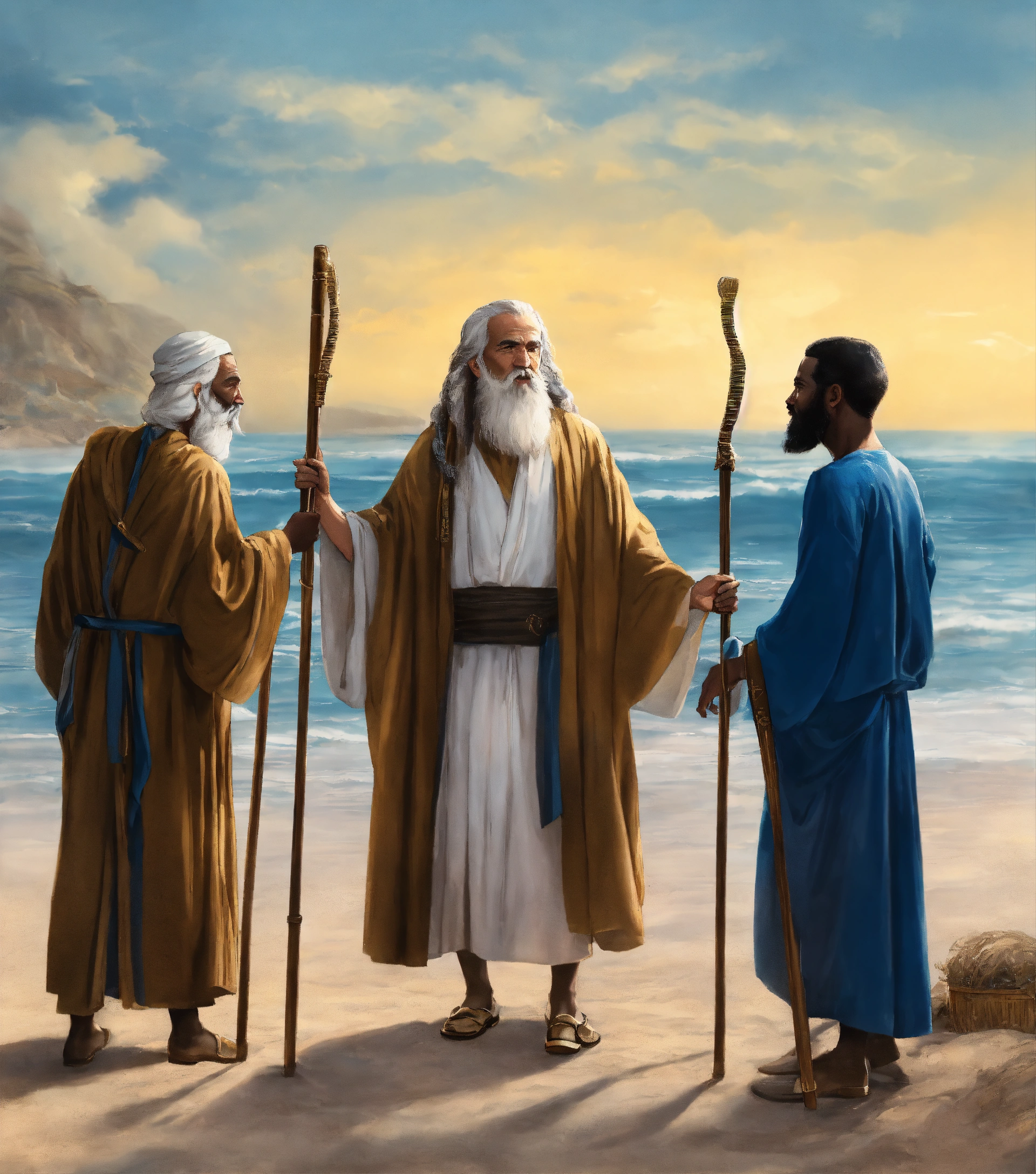 Lexica - Cinmatic. View from the back. Moses prophet meet another ...