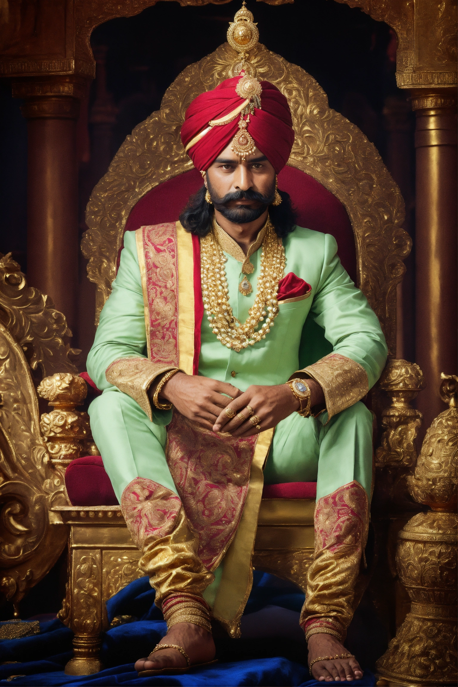 Lexica - Create image for maharaj ajmeedh ji. description of the image ...