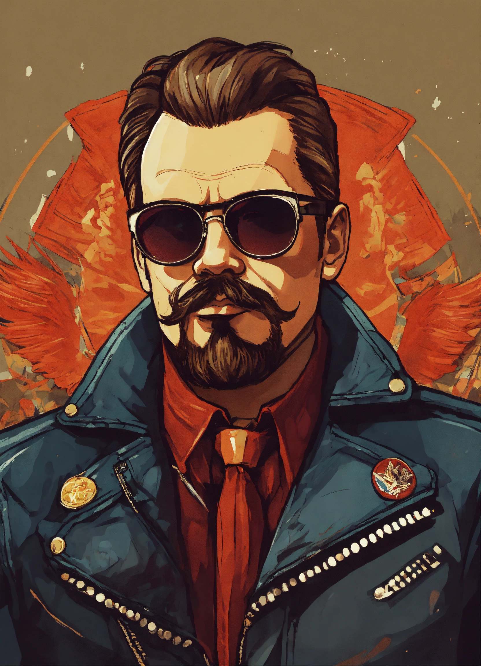 Lexica - Illustration of a cool Lenin in a rocker avatar, donning ...