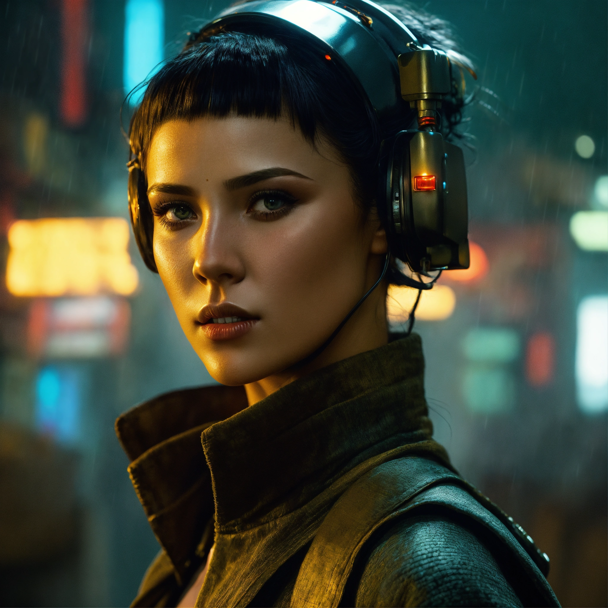 Lexica - A frontal, realistic, female avatar of Blade Runner
