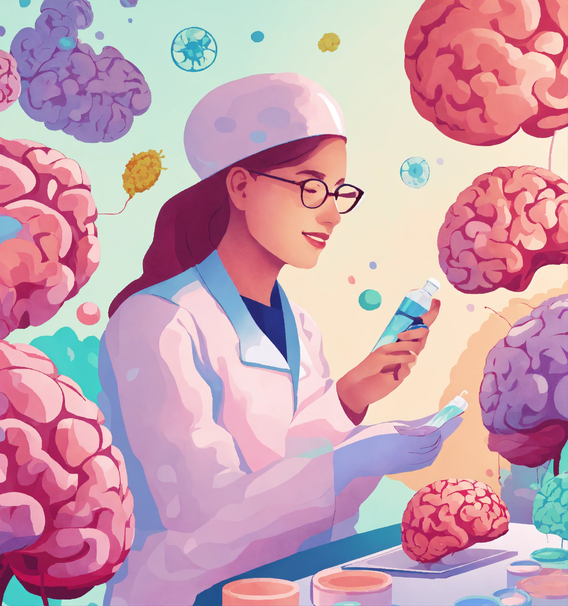 Lexica - Vector illustration microbiologist of brain and gut linked ...