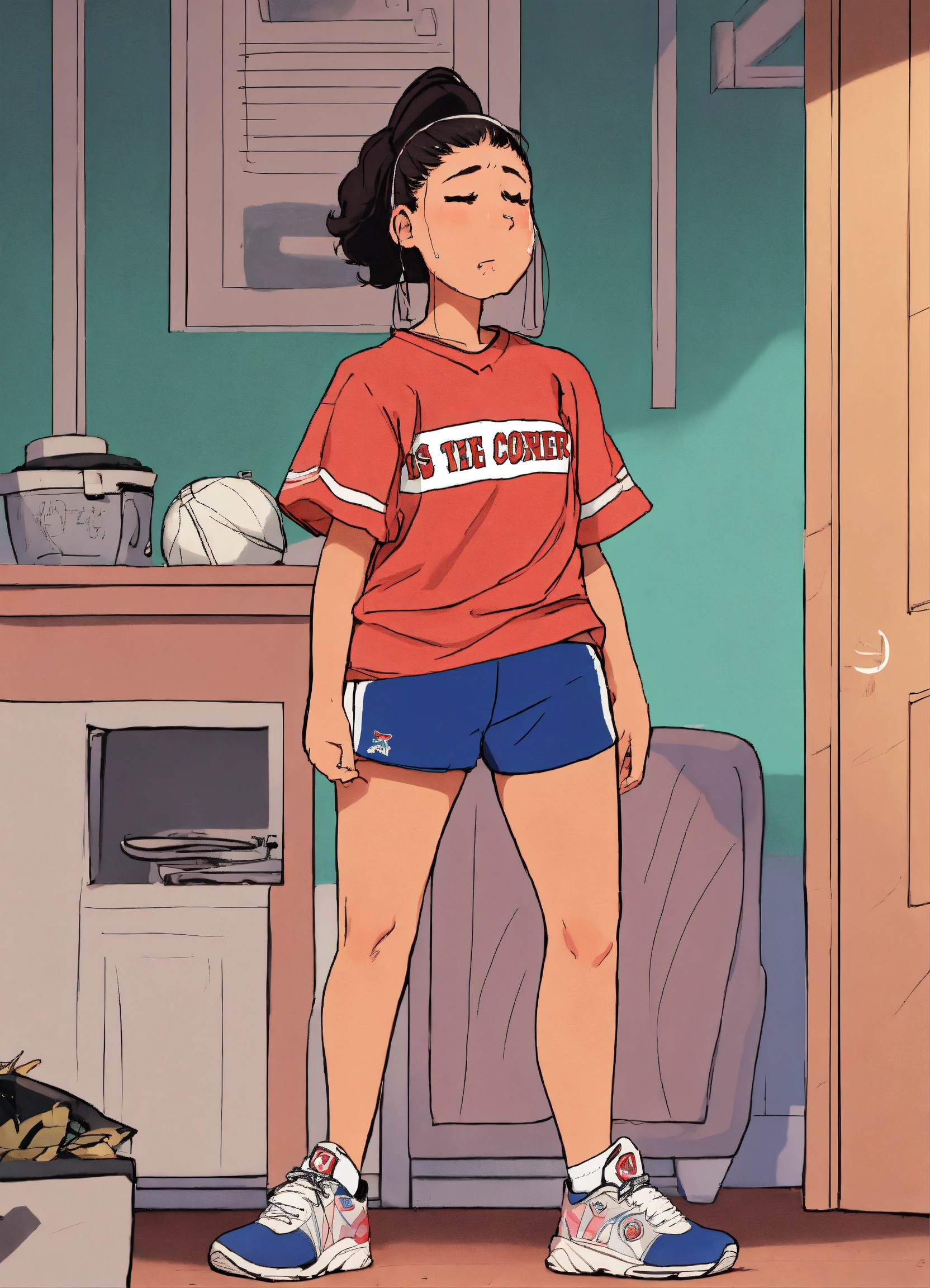 Lexica 18 Standing In The Corner Sports Top Cartoon Crying Shorts