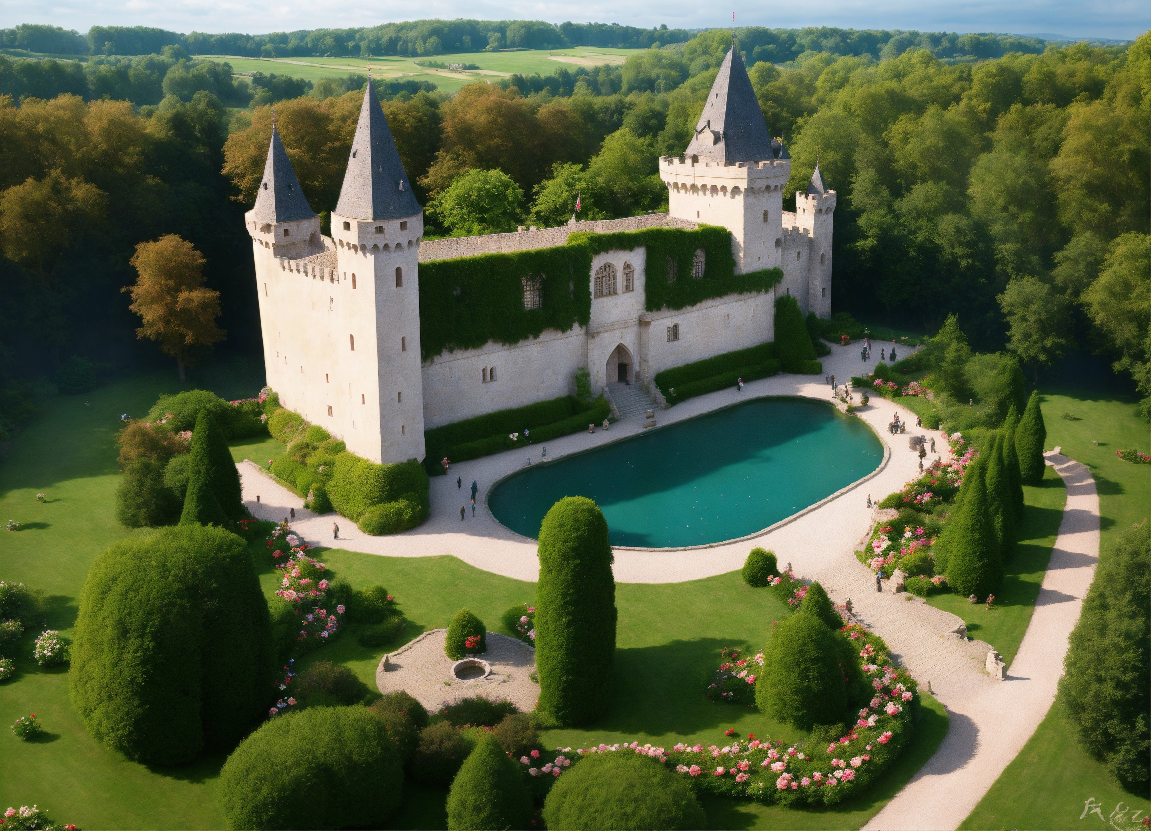 Lexica - Ultra realistic, photorealistic, bird's eye view of a small ...