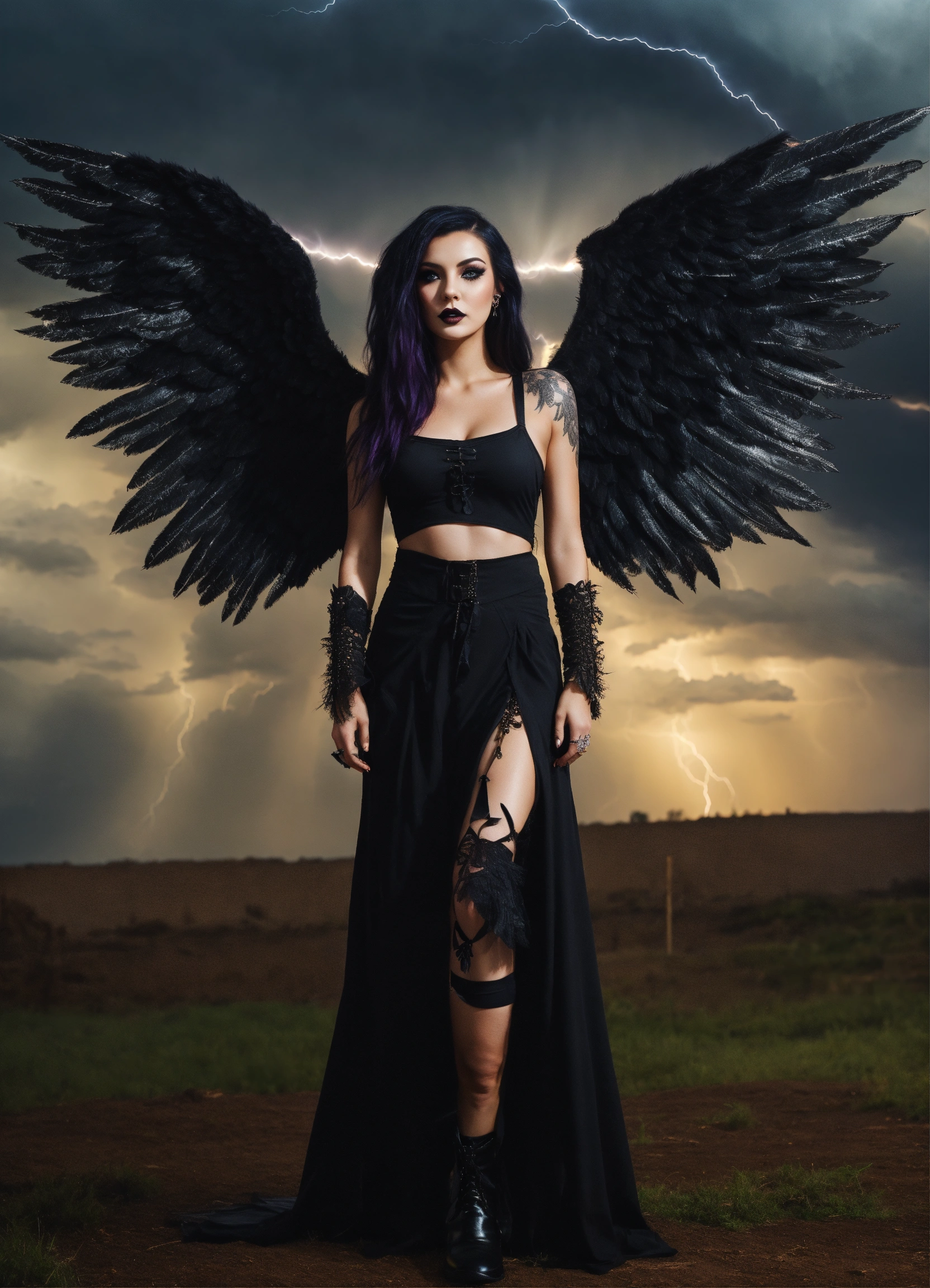 Lexica - Full body front view 27 year old white girl looks like a goth ...