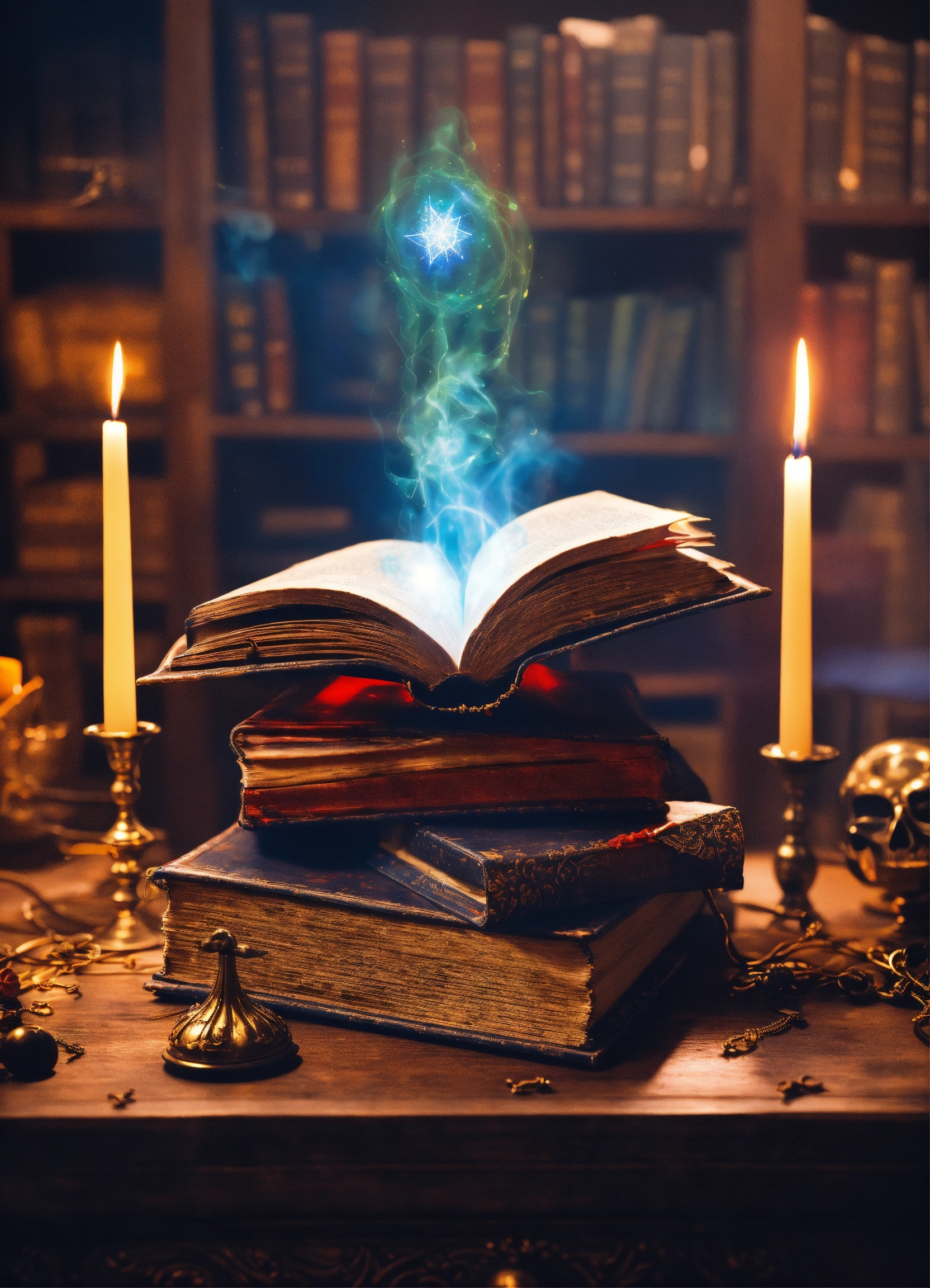 Lexica - A cursed magical book laying on a table, cursed vibes, evil ...