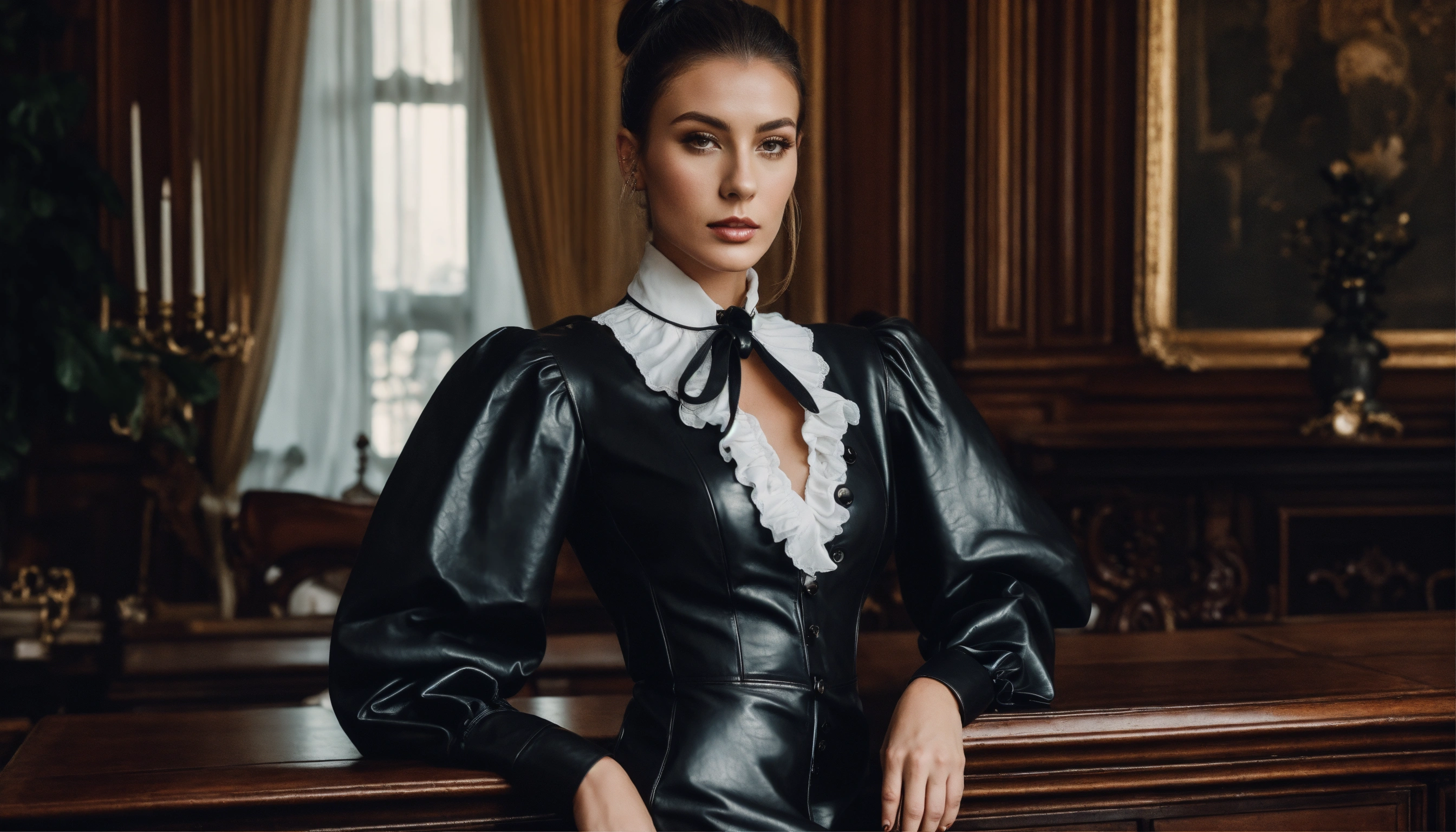 Lexica - Stunning european mistress woman fashion model sitting ...