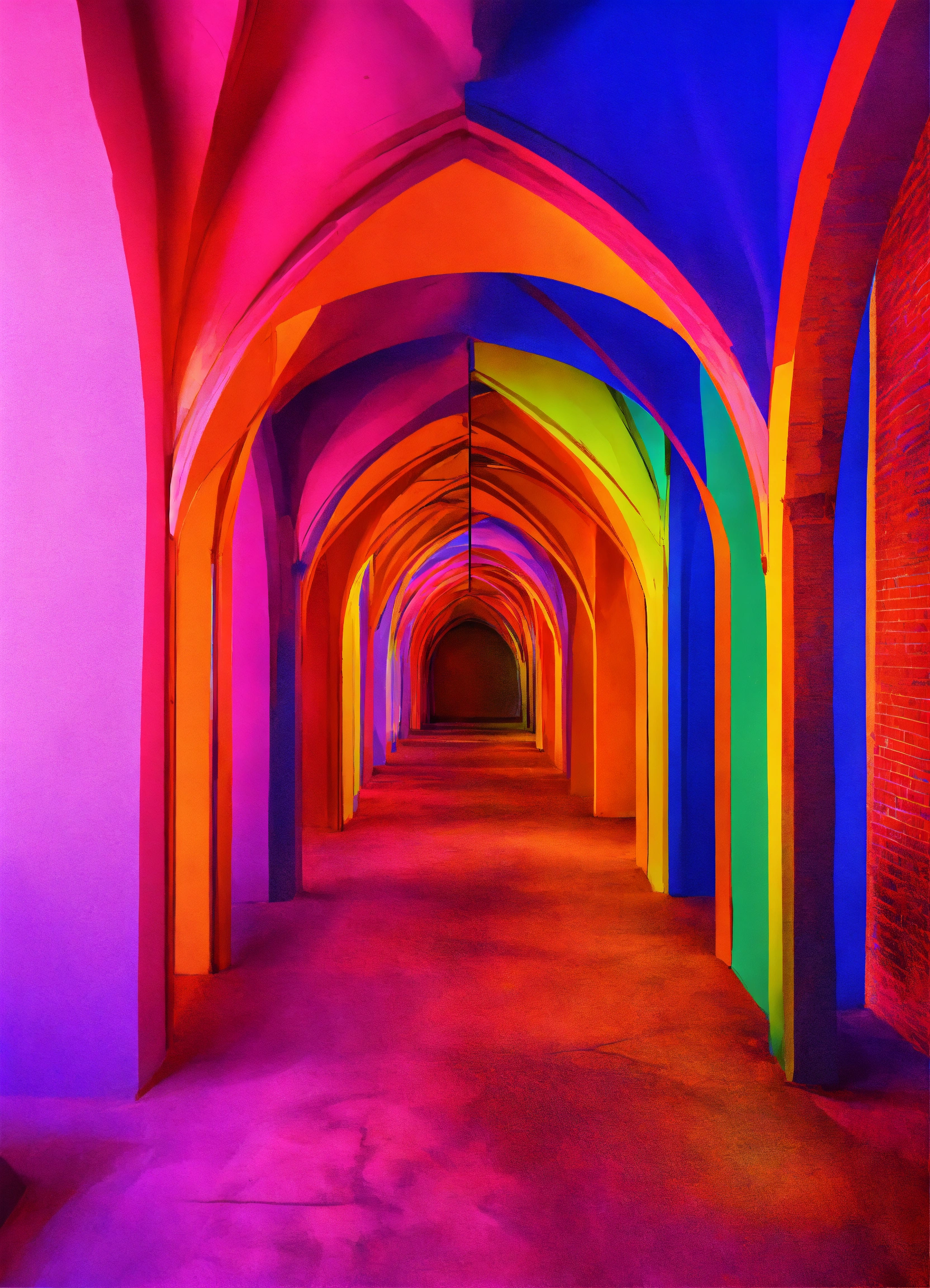 Lexica - Arch that blended into psychedelic color background