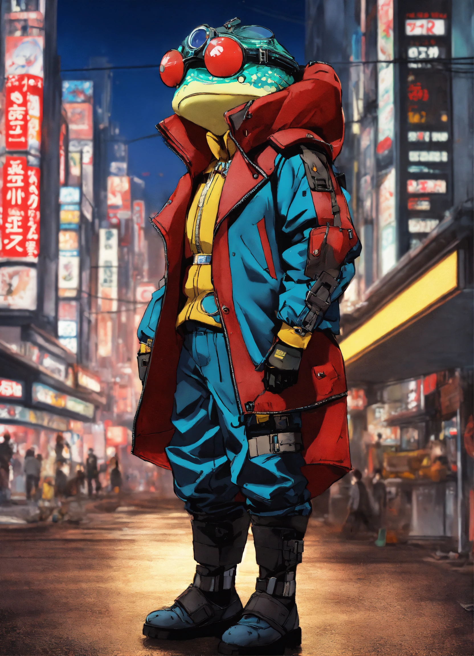 Lexica - Fashion Shoot of Toad as a cyber punk Akira Toad outfit in a ...