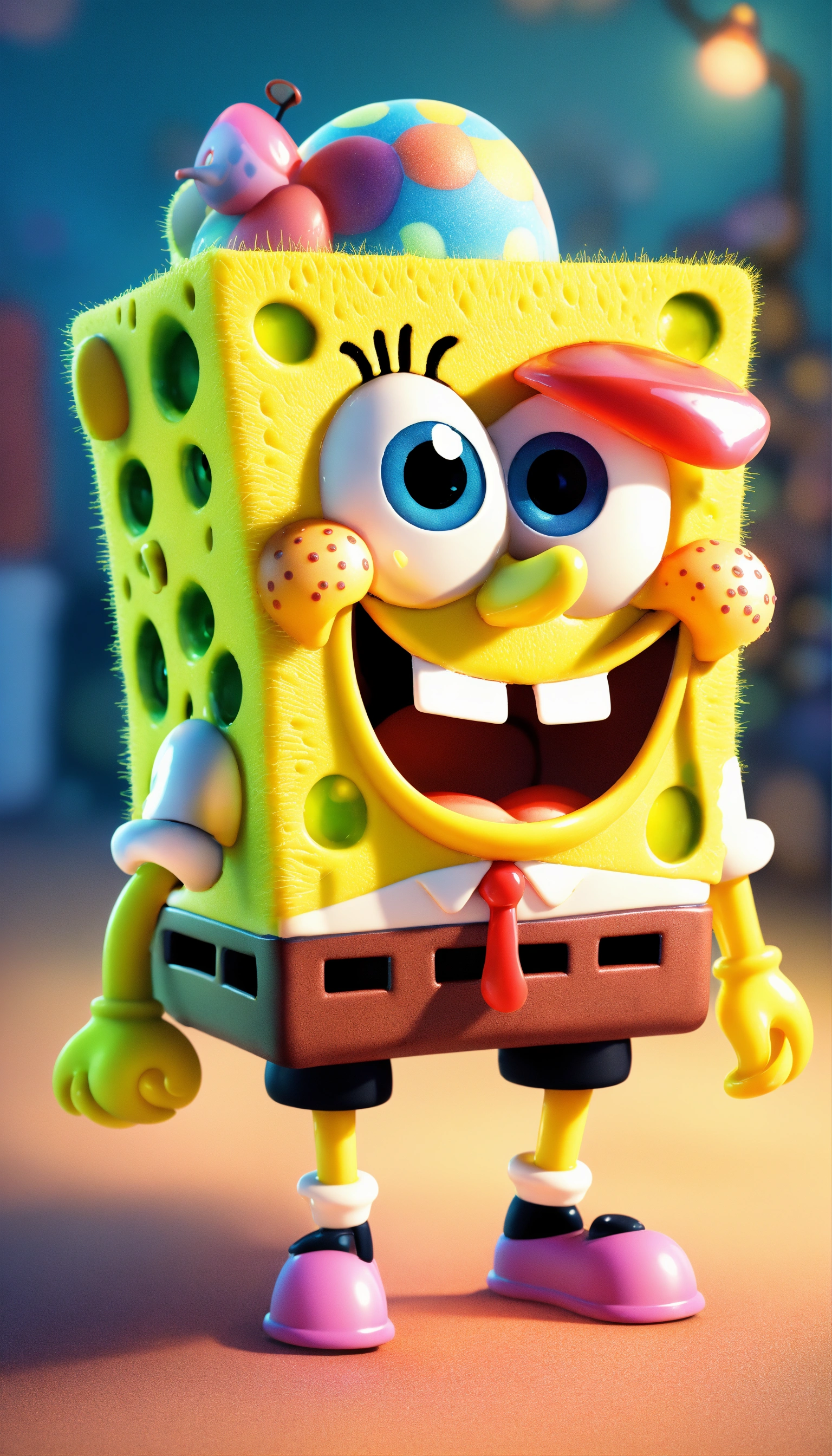 Lexica - A cute SpongeBob ,full body image of cute ,realistic, vivid ...