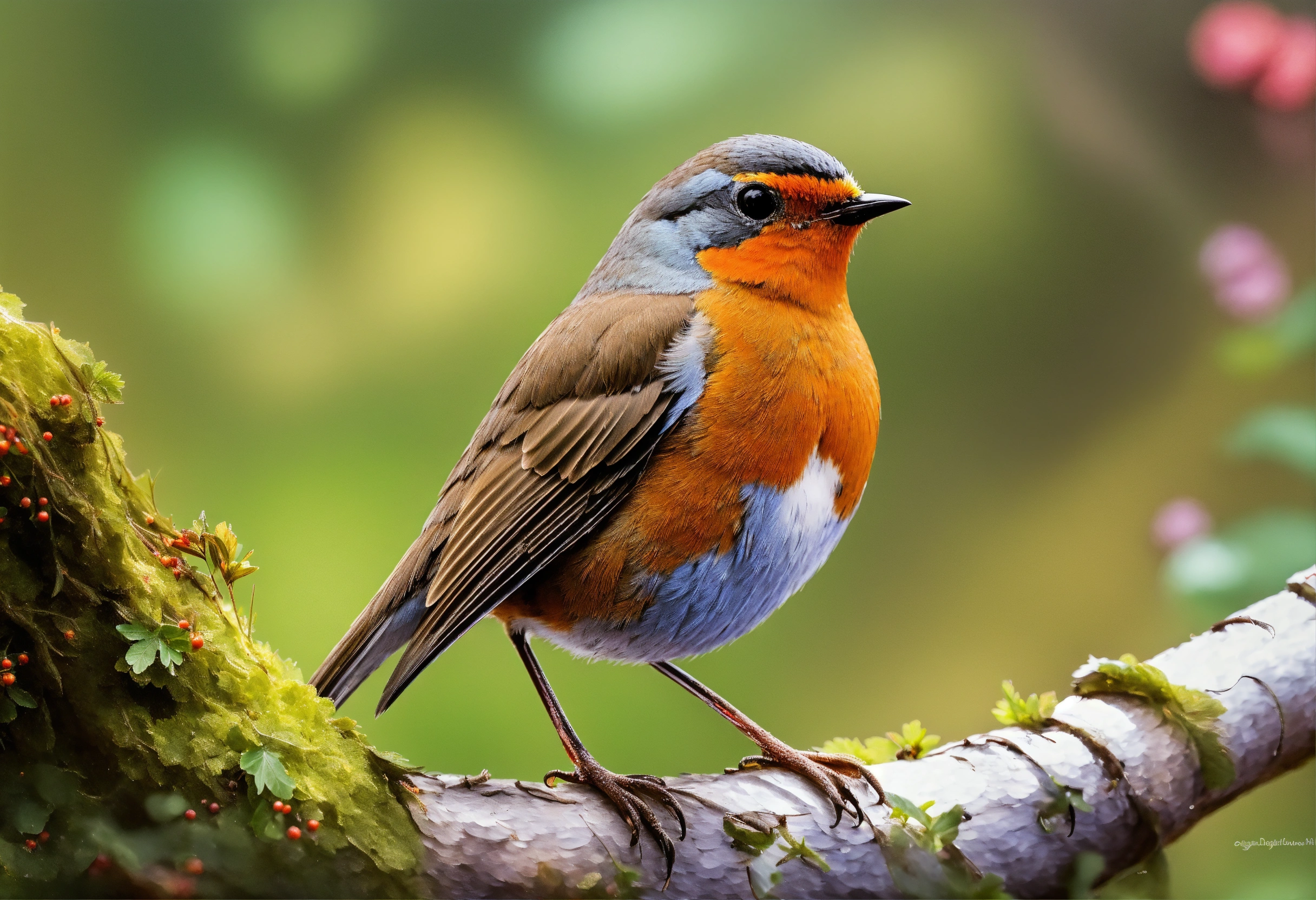 Lexica - Beautiful detailed robin bird with red belly with a detailed ...