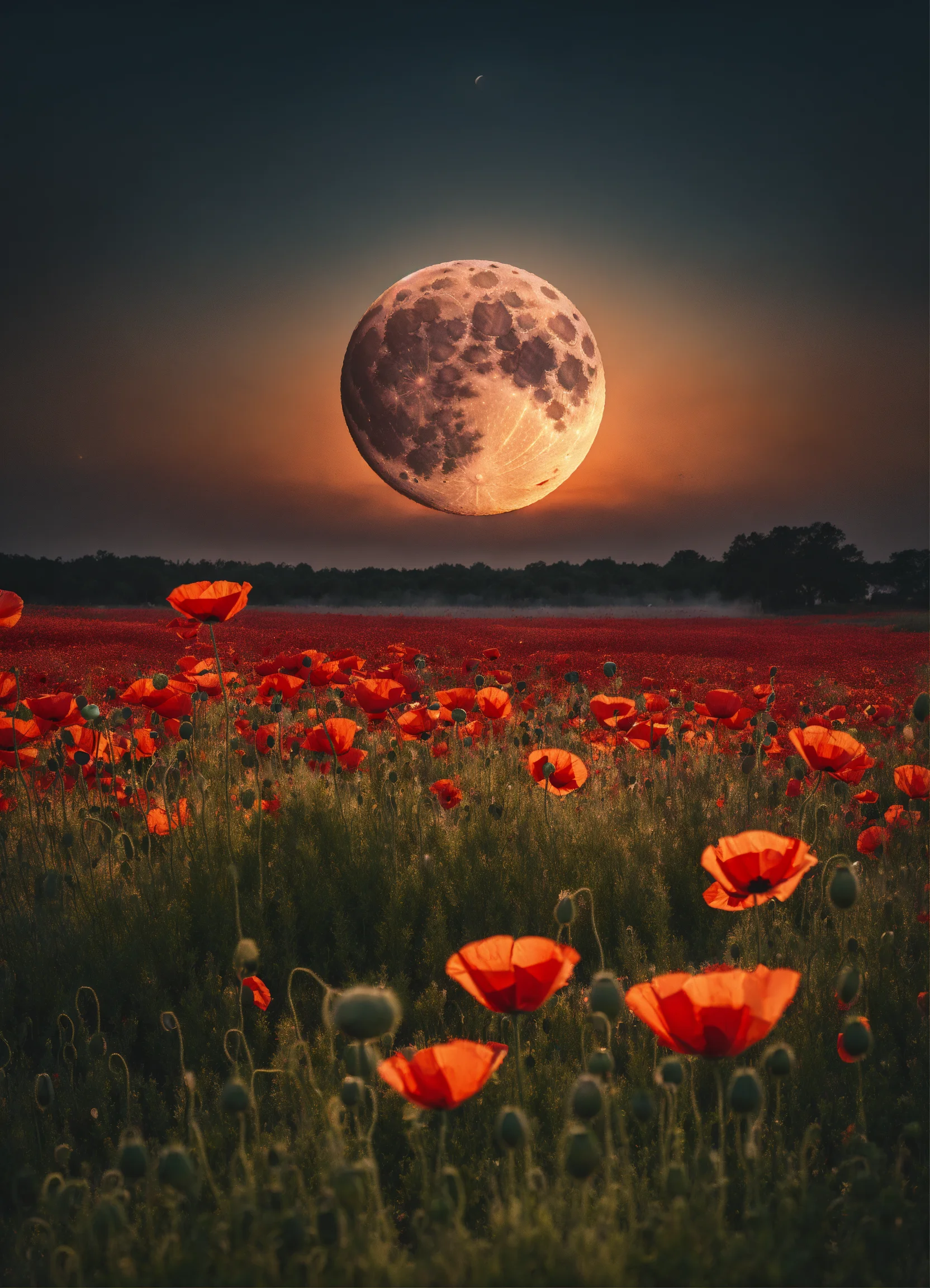 Lexica - A digital photograph of big moon, view from Earth trough a ...