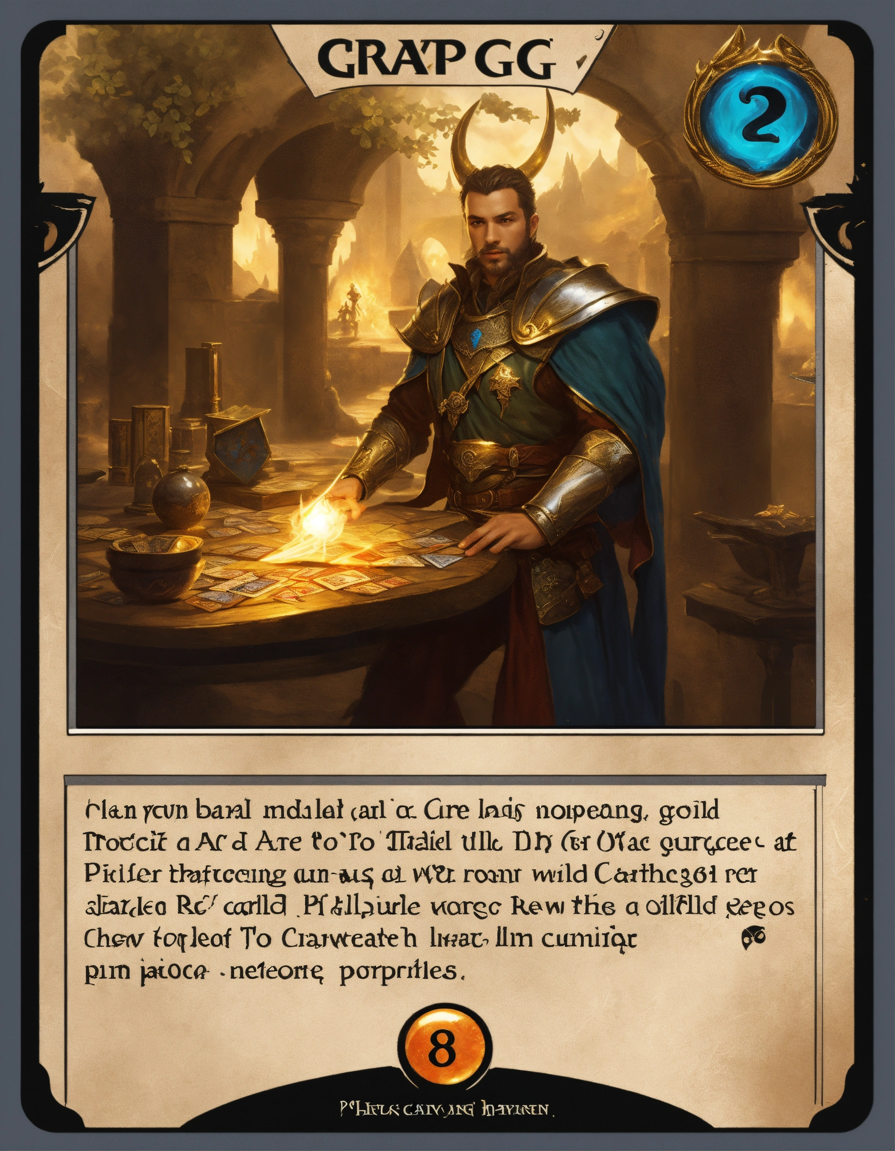 Lexica - RPG card template, fantasy, magic, gold, magic the gathering ...