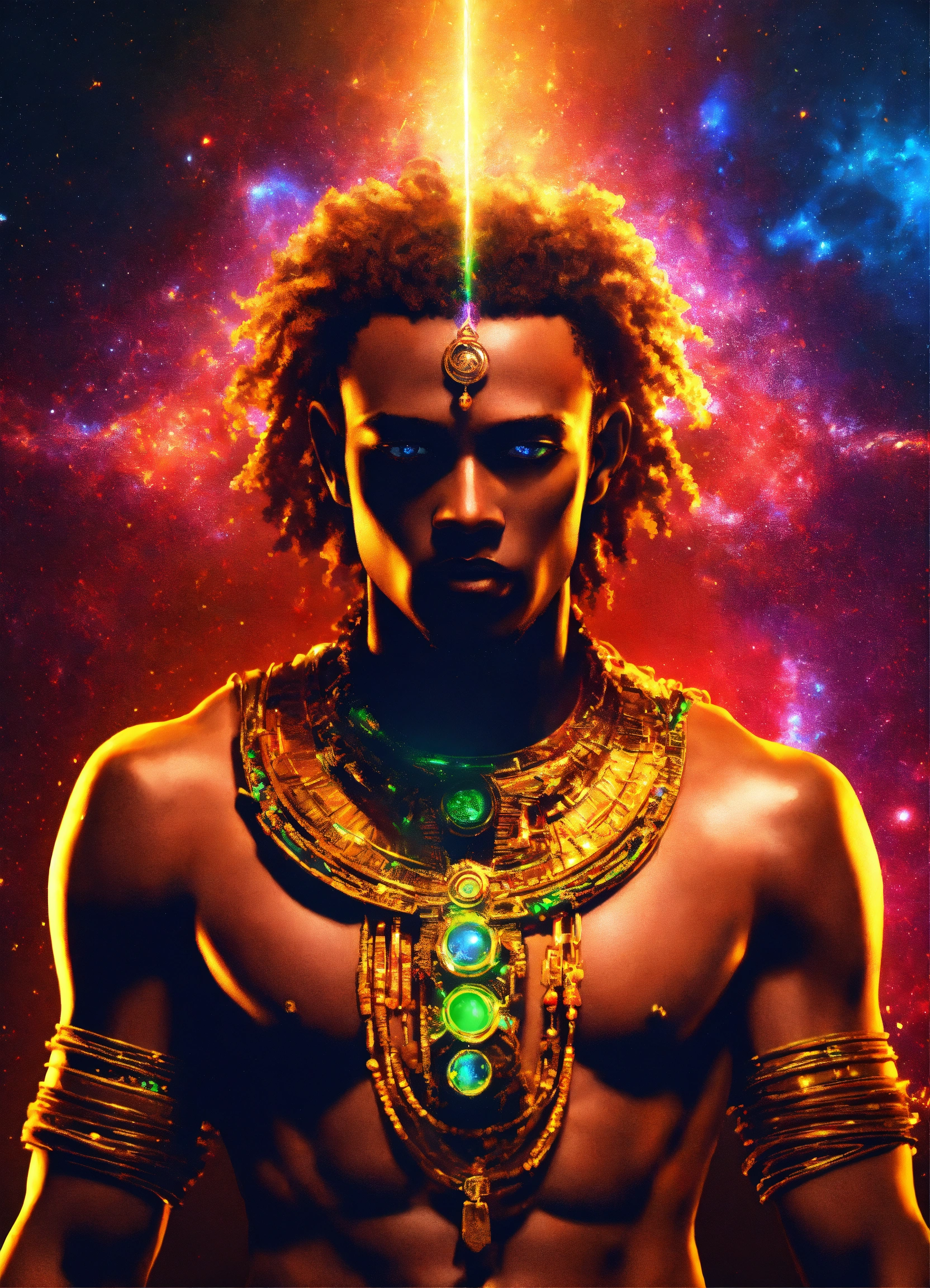 Lexica - Ethiopian. male Humanoid using cosmic energy magic, epic ...