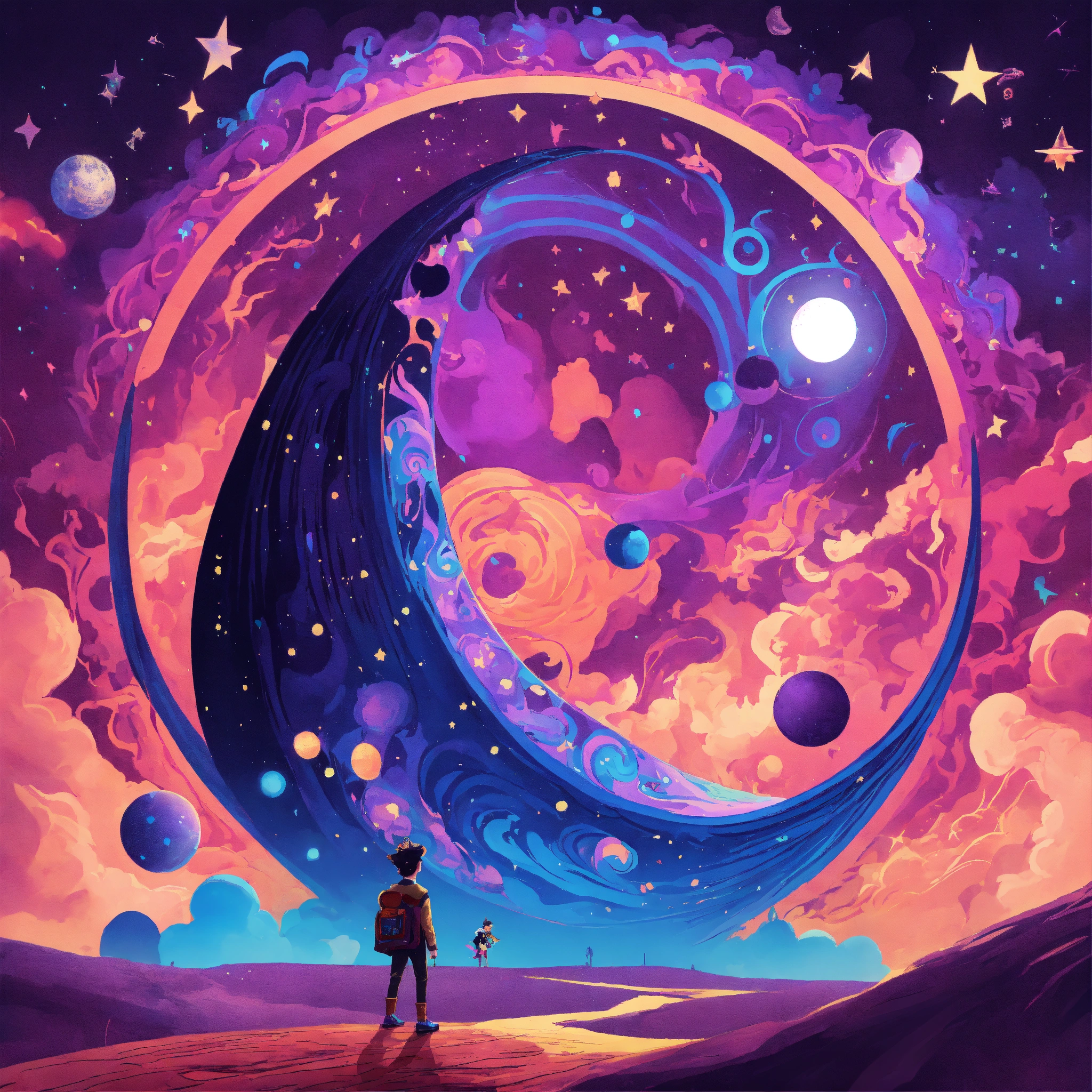 Lexica - Create a vibrant, cartoon-style poster depicting a whimsical ...