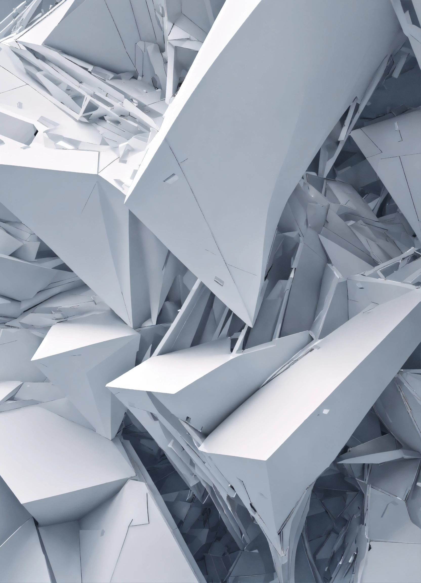 Lexica - White pieces of plastic forming a complex futuristic 3D ...