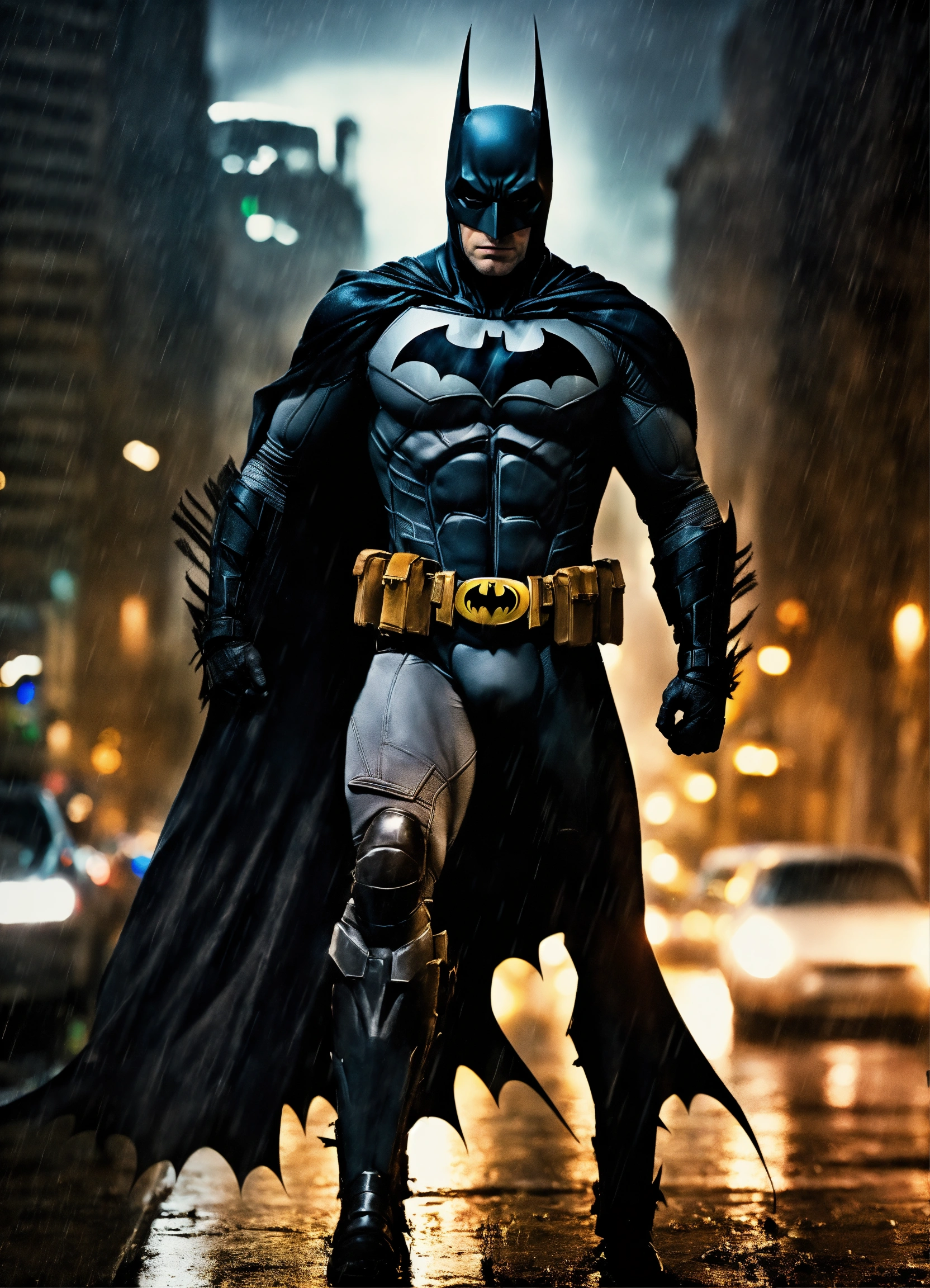 Lexica - Batman, cara, zoom, lluvia de fondo, HD