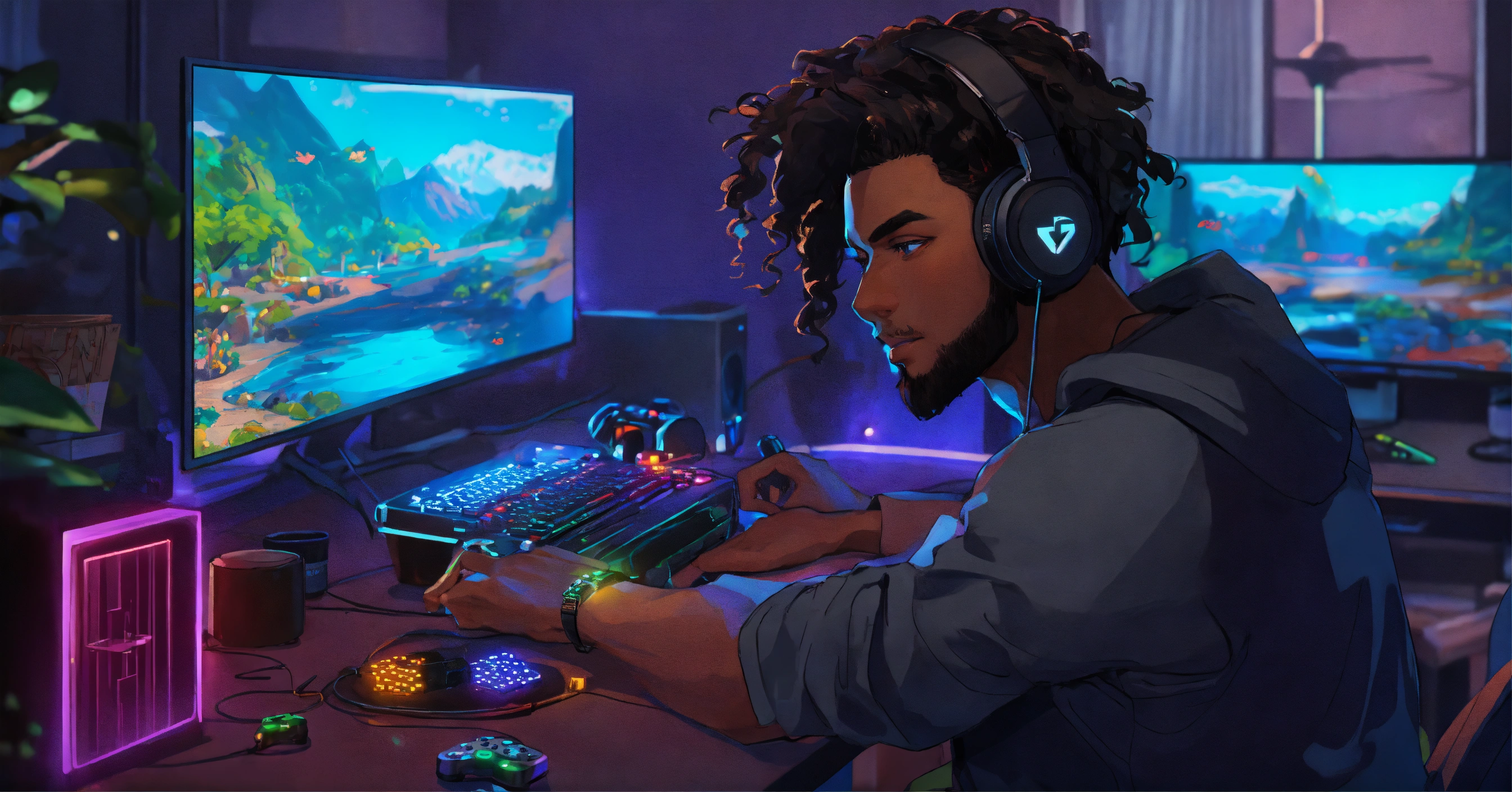 Lexica - Un jeune homme noir métisser avec des cheveux long nattés ...