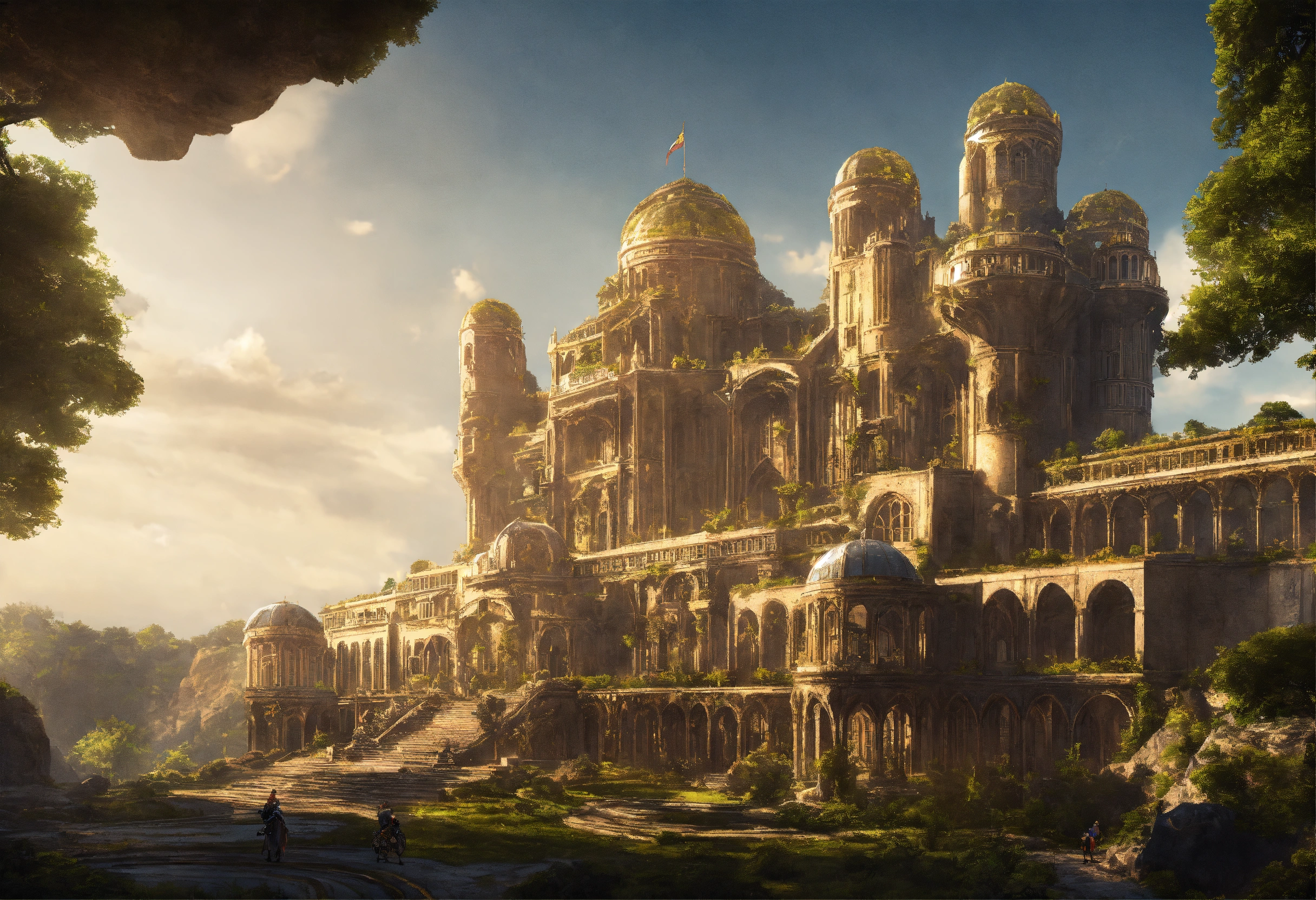 Lexica - Epic futuristic gigantic palace inspired by medival castles ...