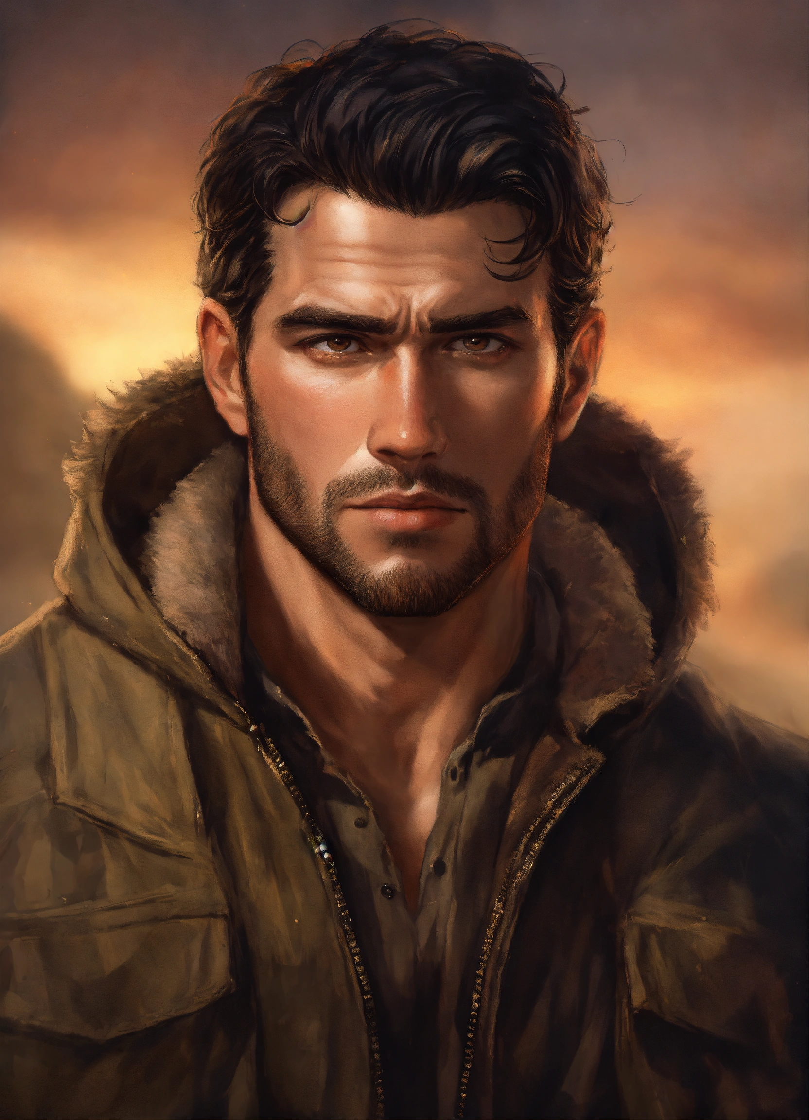 Lexica - A tough Caucasian man, handsome facial features, masculine ...