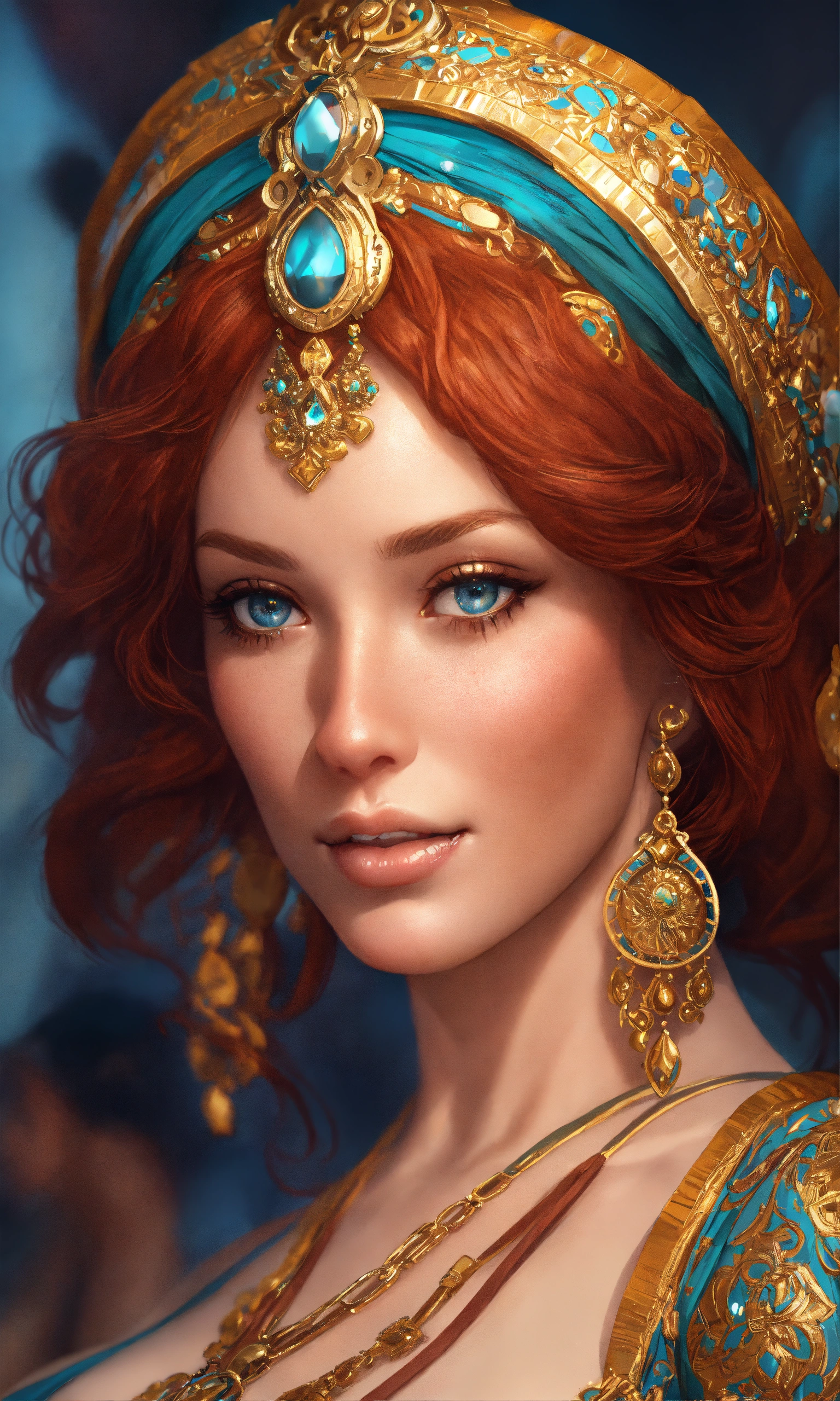 Lexica - Christina Hendricks as a belly dancer, head and shoulders ...