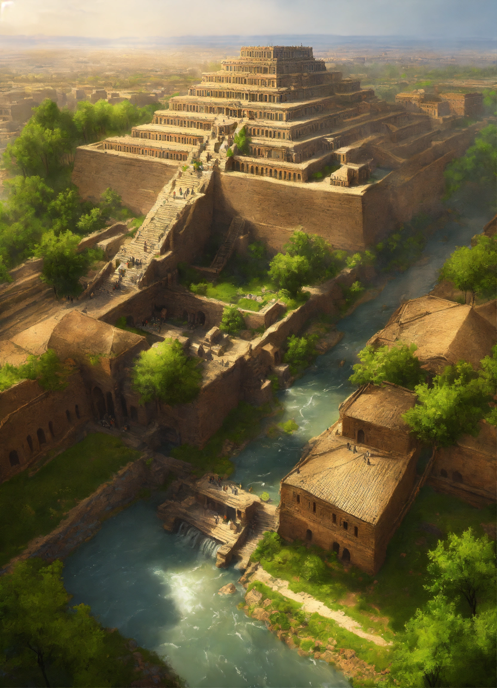 Lexica - Ziggurat of ur during ancient times in the middle of the city ...