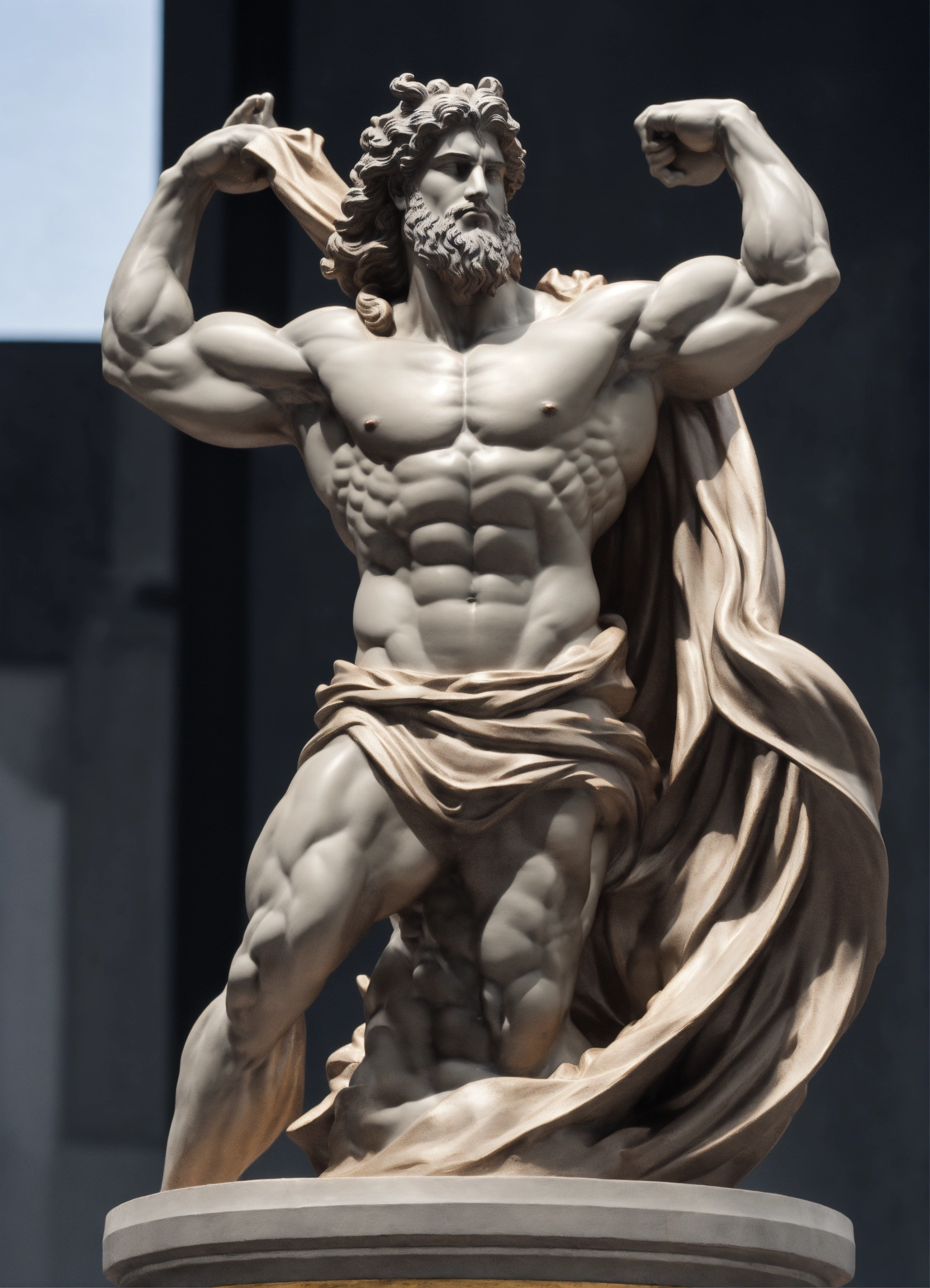 Lexica - A Statue from a muscular Greek god Statue with a wavey middel ...