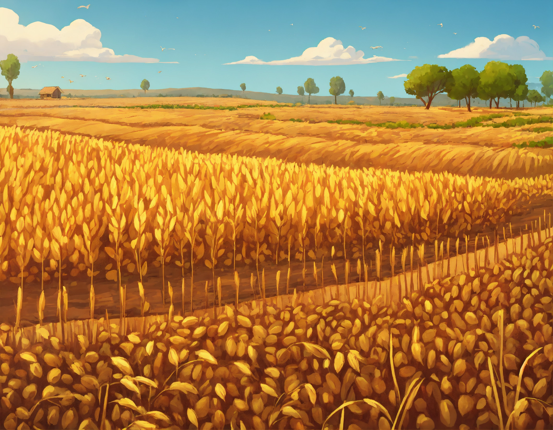Lexica - Cartoon field of dry crops