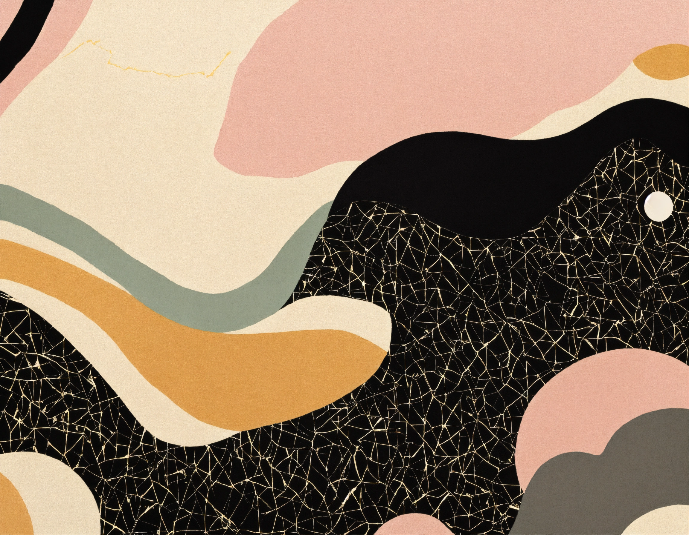 Lexica - Fragments, riso design, texture, pastels cream black, flow, clean