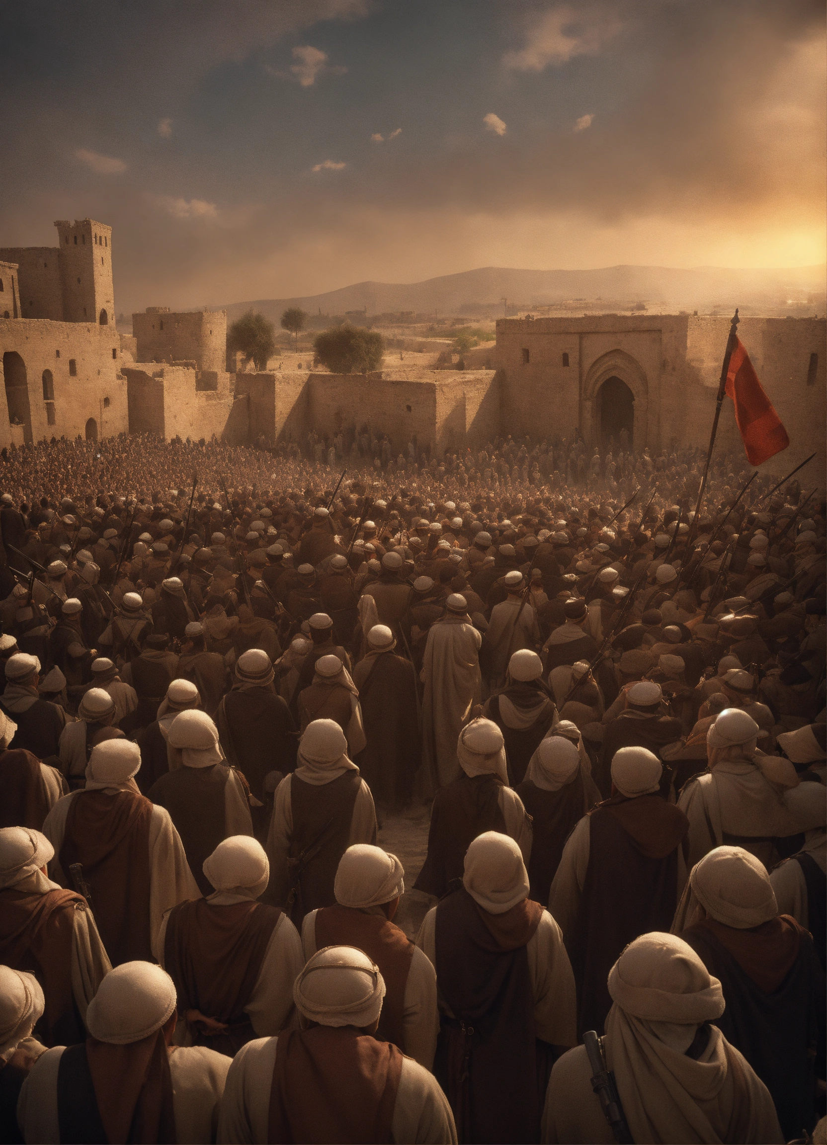 Lexica - Arab terrorist war, in the background a front of thousands of ...