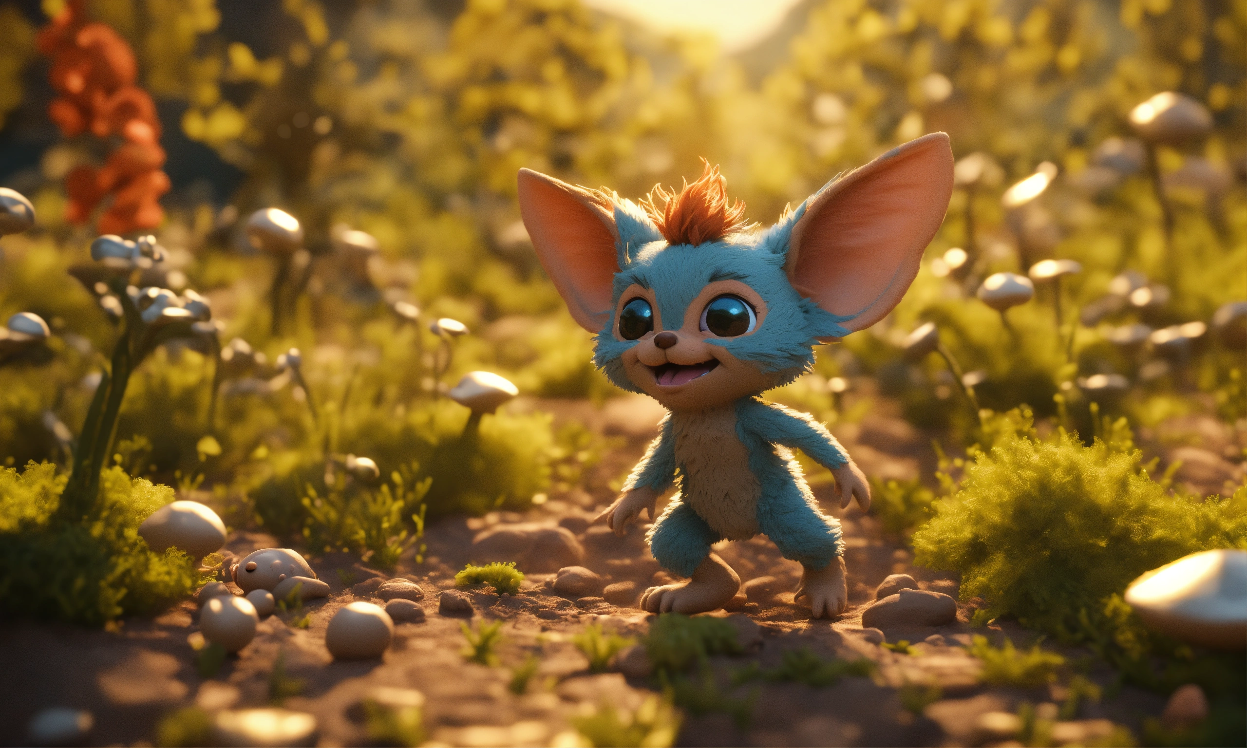 Lexica - 3d effect of cute clay many baby gremlins are running and jump ...