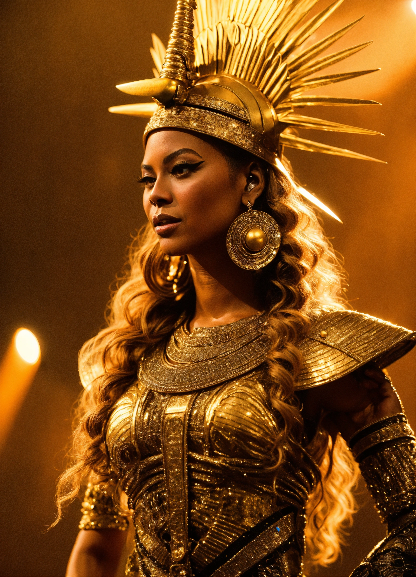 Lexica - Beyoncé dressed as the Sumerian Goddess Ishtar , with bull ...